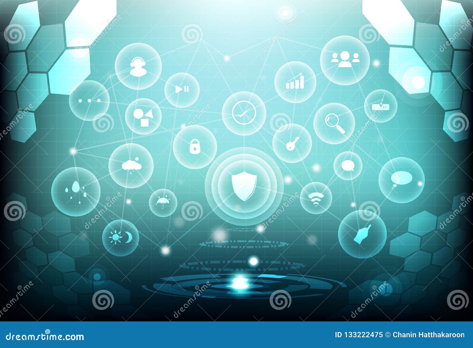 Brain Low Polygon Network Connection Digital Science Futuristic Stock ...