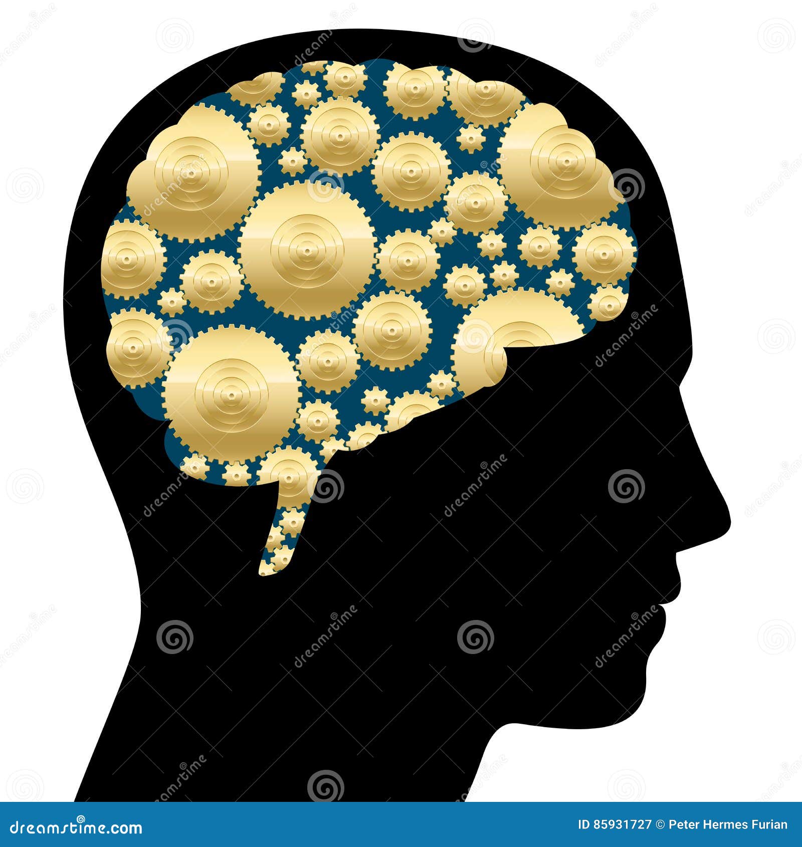 Brain Machine Cog Wheels stock vector. Illustration of inspiration ...