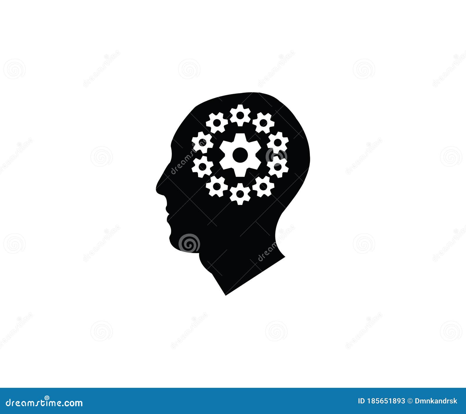 Brain Machine Head Symbol Intelligence Icon Skull Stock Vector ...