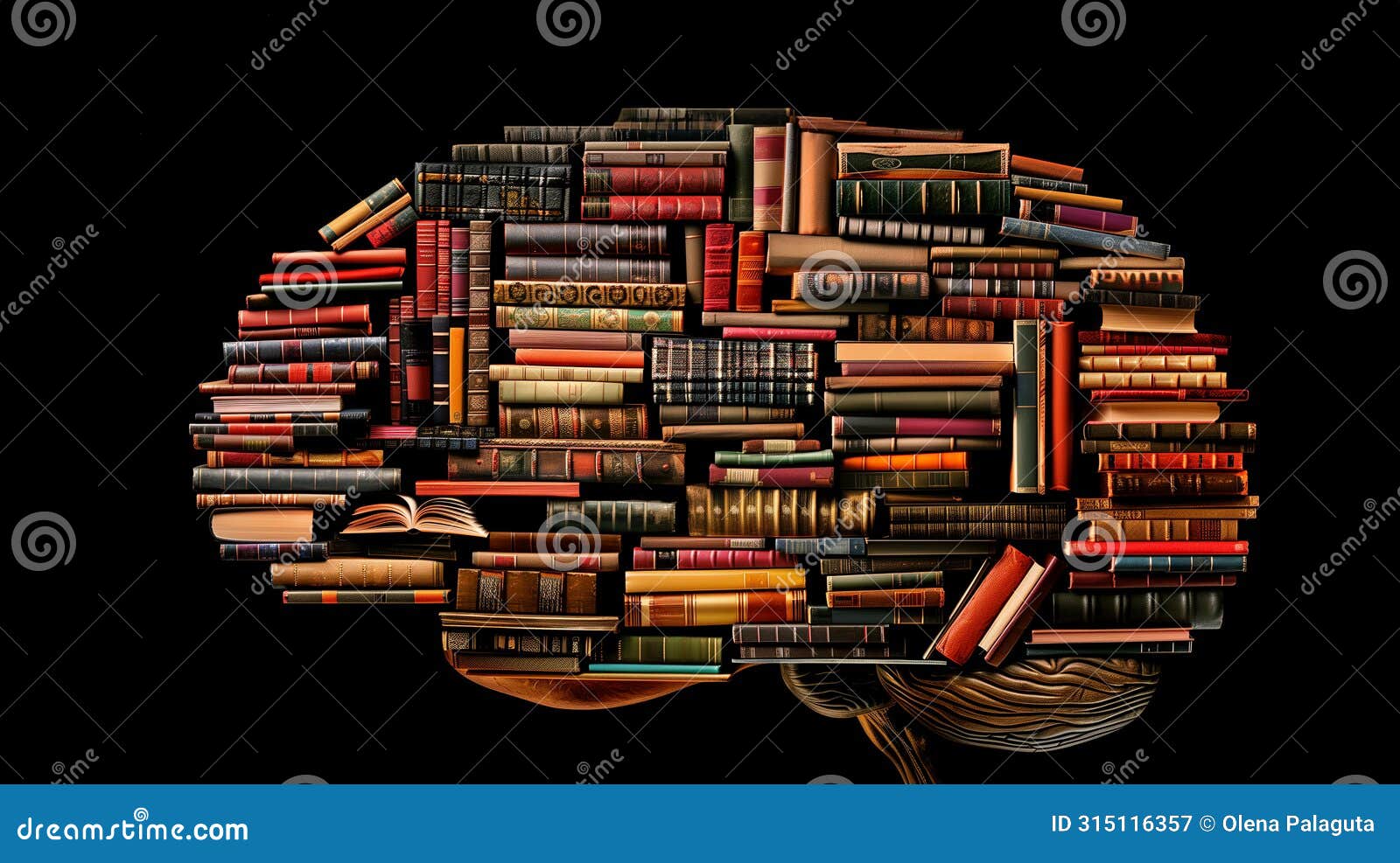 A Brain Made of Books. Knowledge and Creativity in Education Stock ...