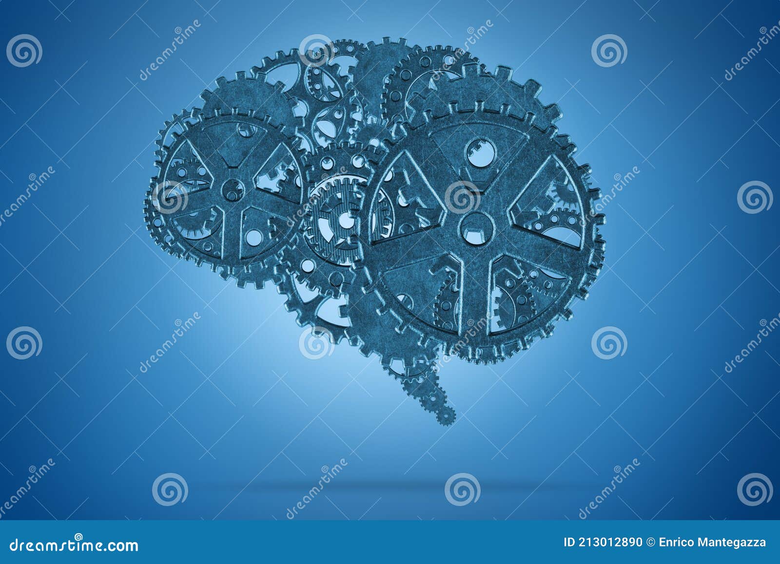 Brain made gears stock photo. Image of inventor, cyber - 213012890