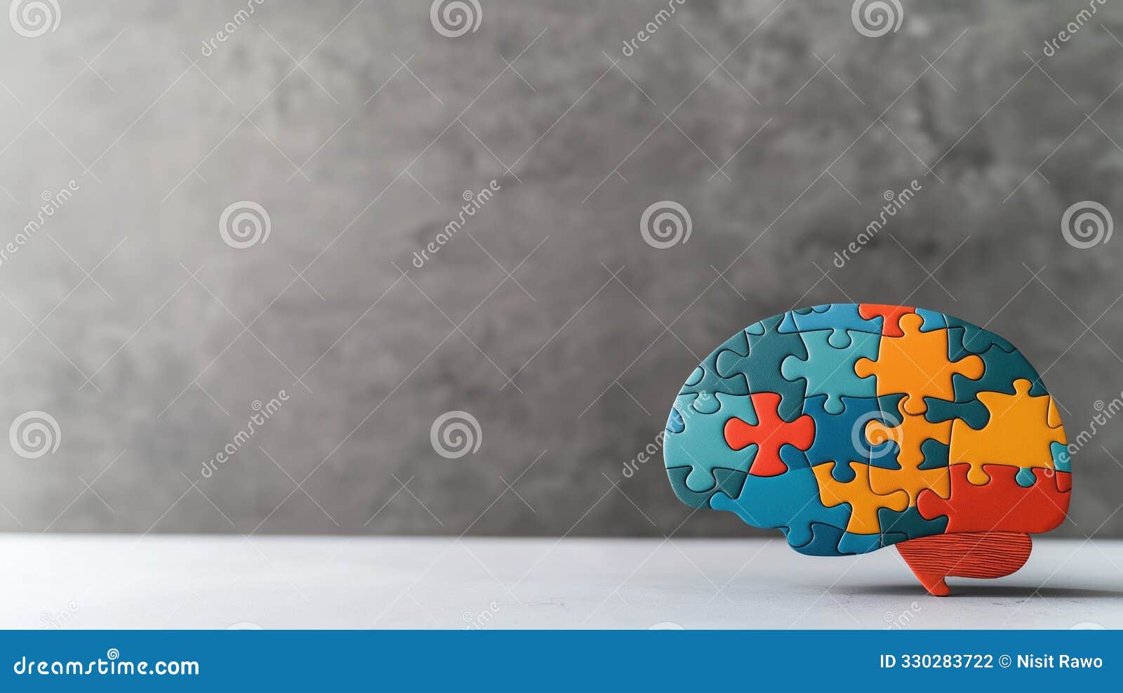 Brain Made of Puzzle Pieces with Vibrant Colors, Symbolizing Cognitive ...