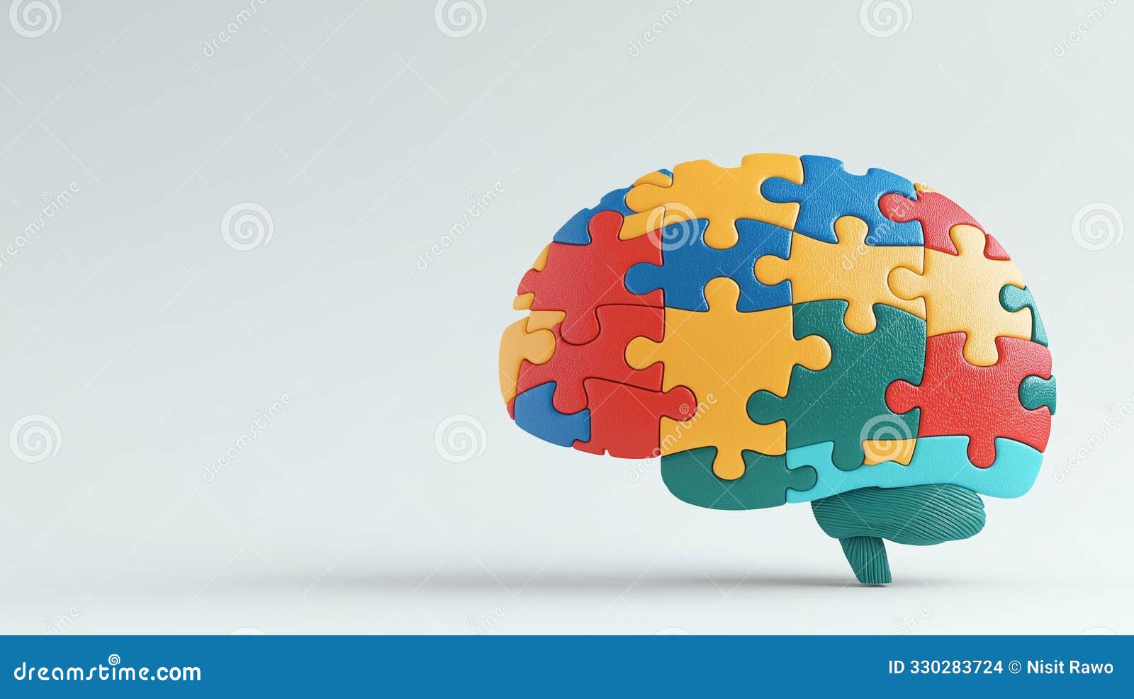 Brain Made of Puzzle Pieces with Vibrant Colors, Symbolizing Cognitive ...