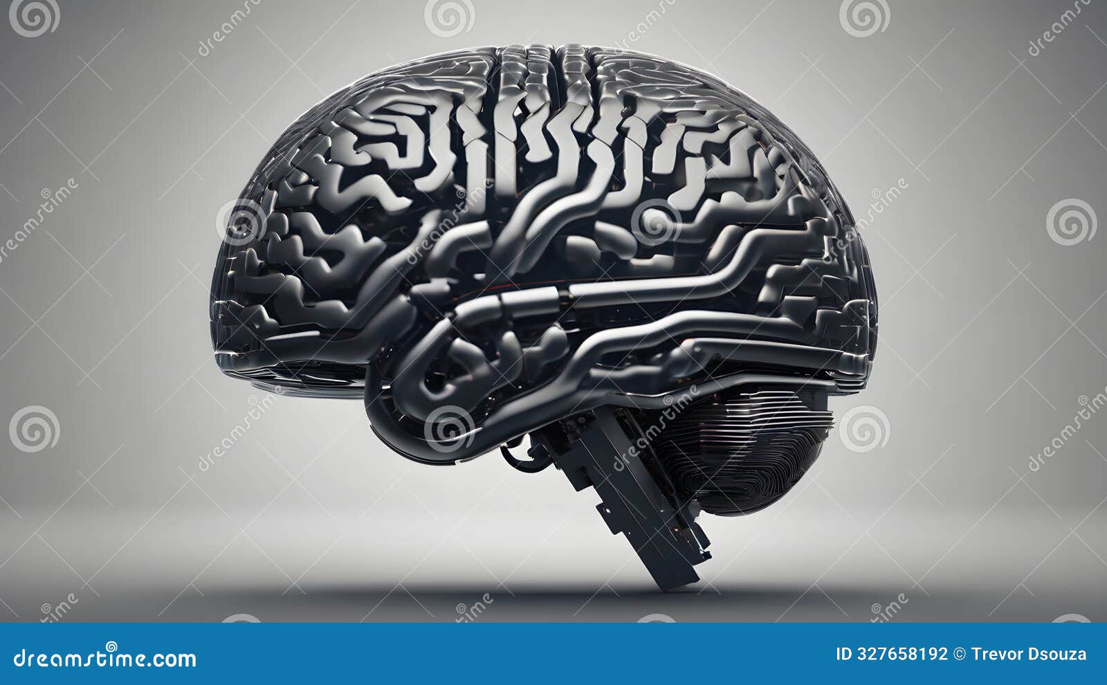 A Brain Made Up of Metallic Bars Stock Illustration - Illustration of ...