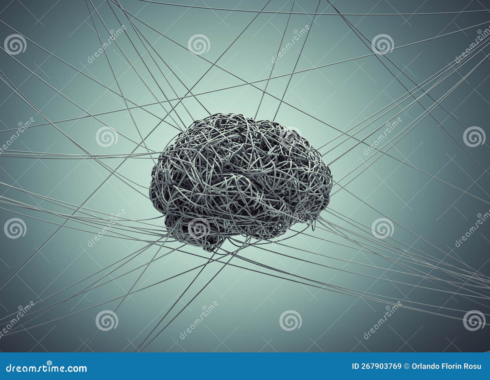 Brain Made of Wires. Self Development and Chaotic Mind Concept Stock Illustration - Illustration ...