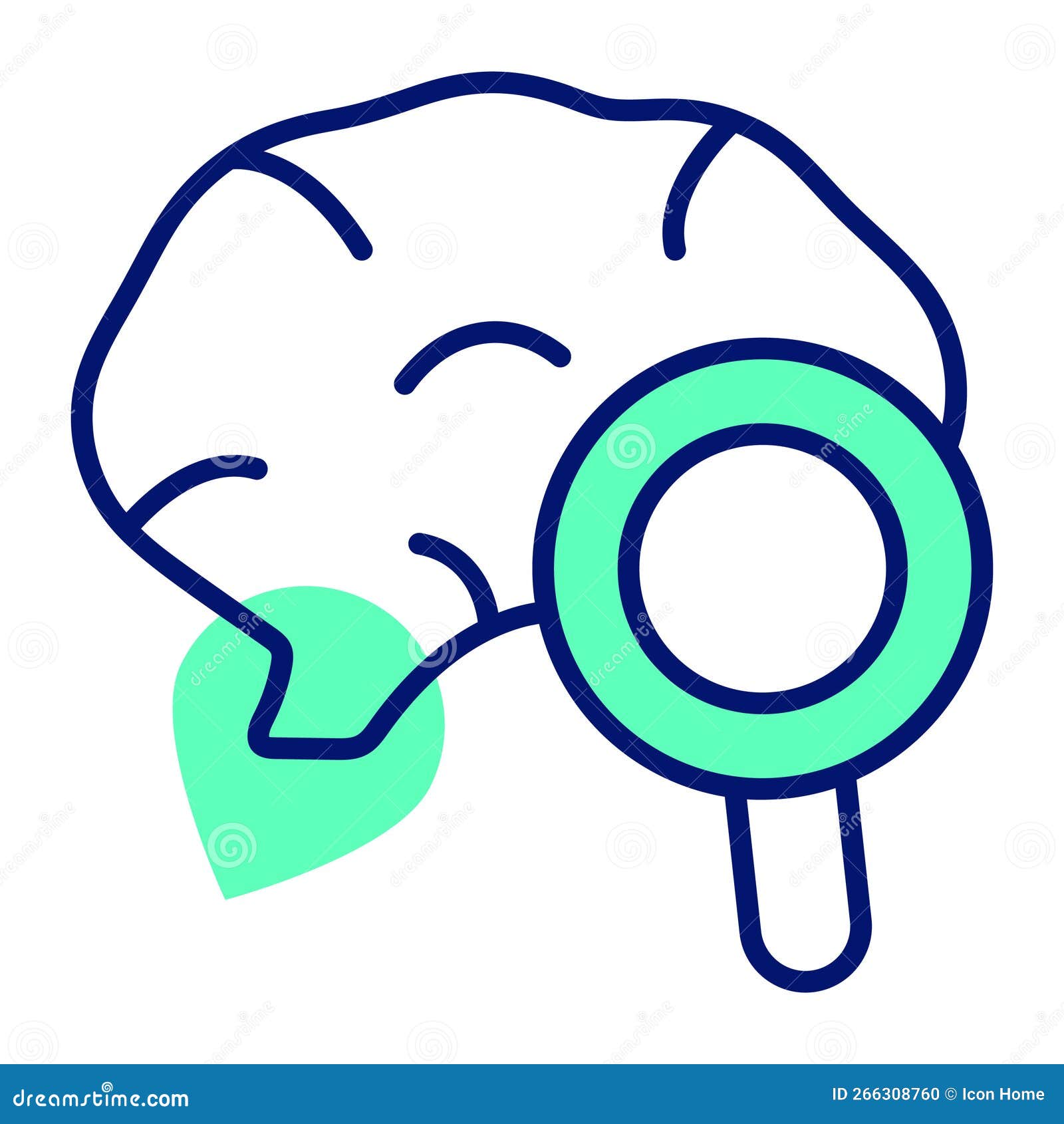 Brain with Magnifier Vector Concept of Brain Checkup Icon Stock Vector ...