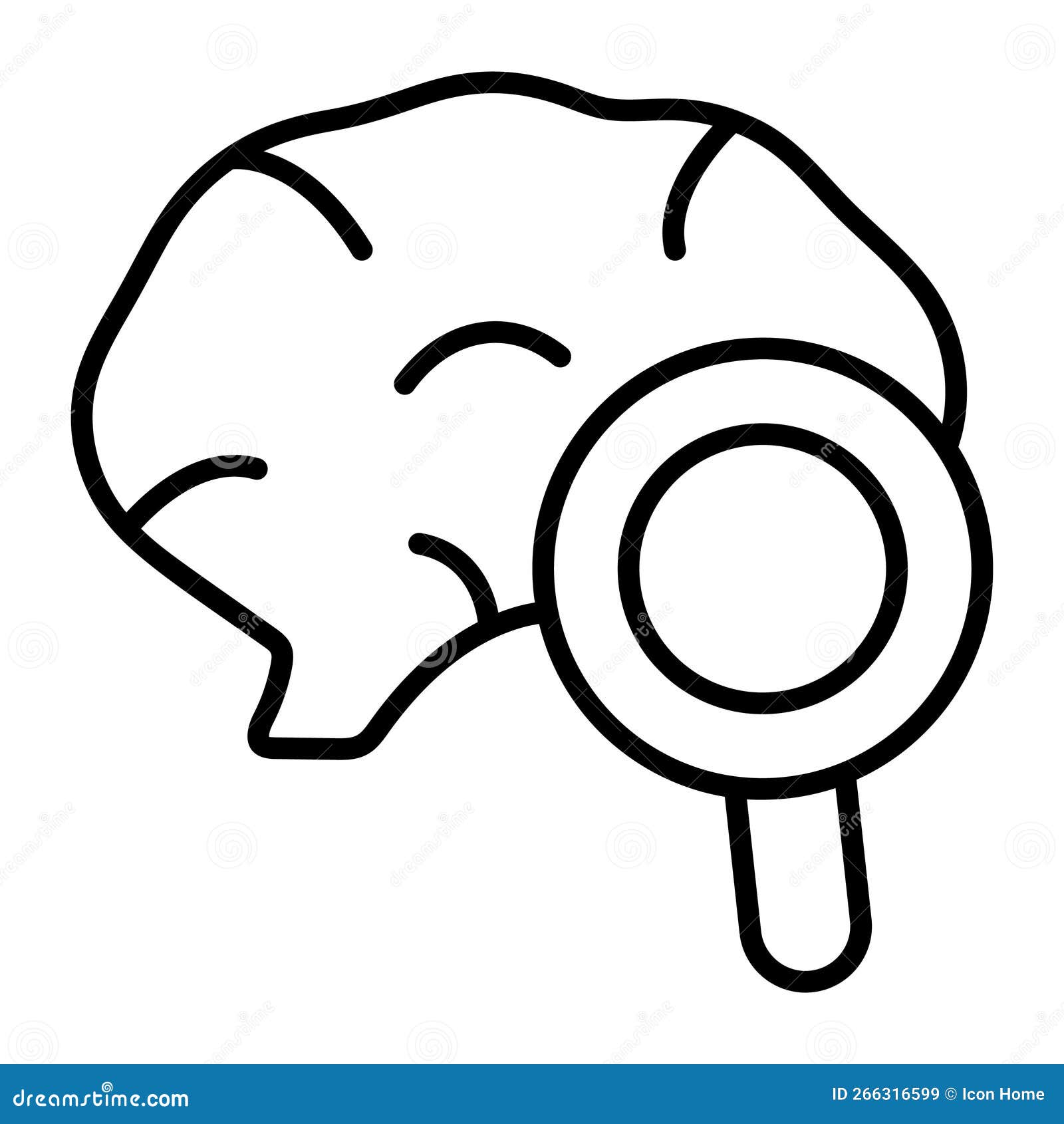 Brain with Magnifier Vector Concept of Brain Checkup Icon Stock Vector ...
