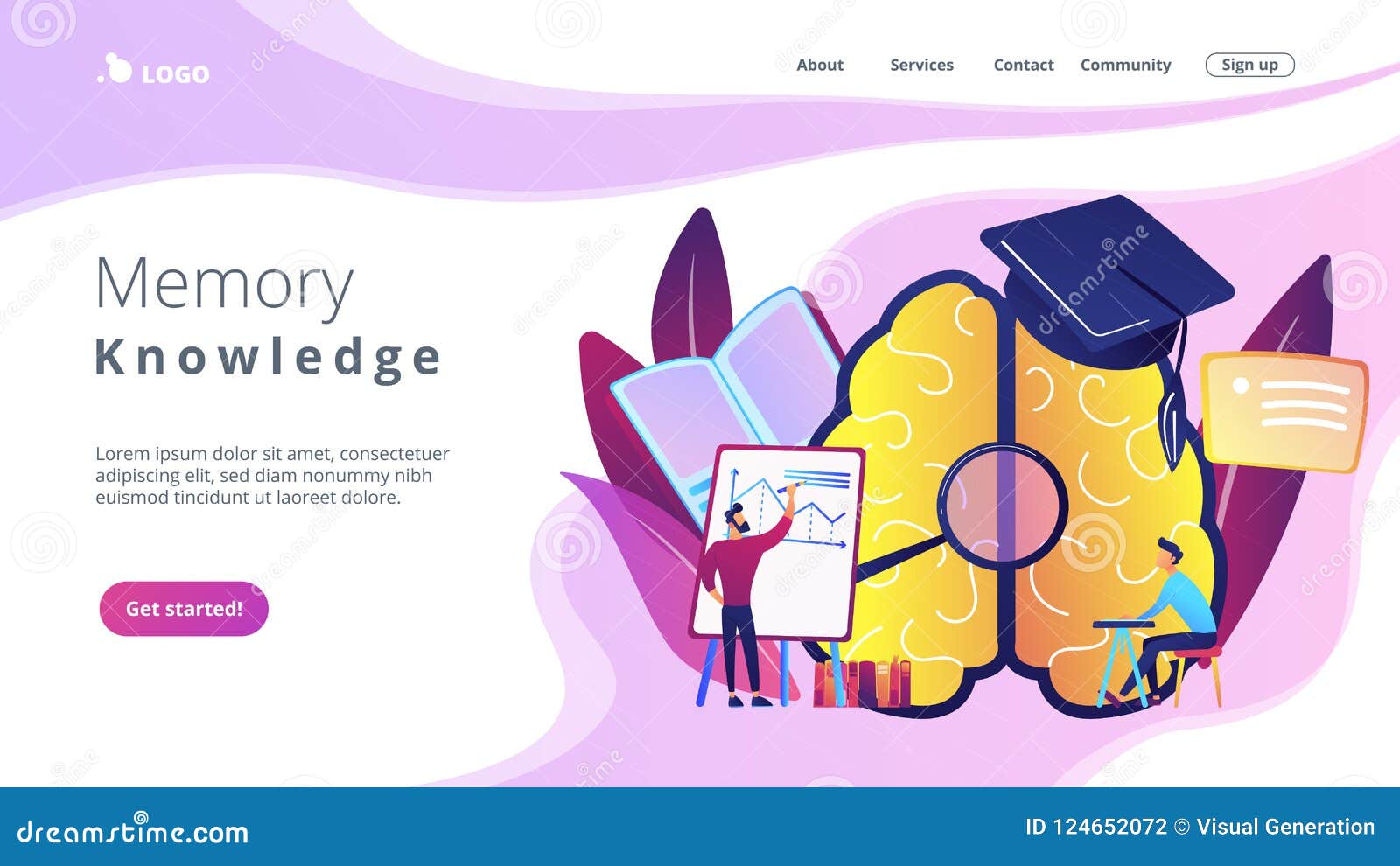 Memory and Knowledge Landing Page. Stock Vector - Illustration of ...