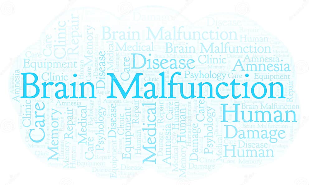 Brain Malfunction Word Cloud. Stock Illustration - Illustration of care ...