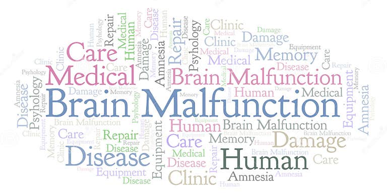 Brain Malfunction Word Cloud. Stock Illustration - Illustration of ...