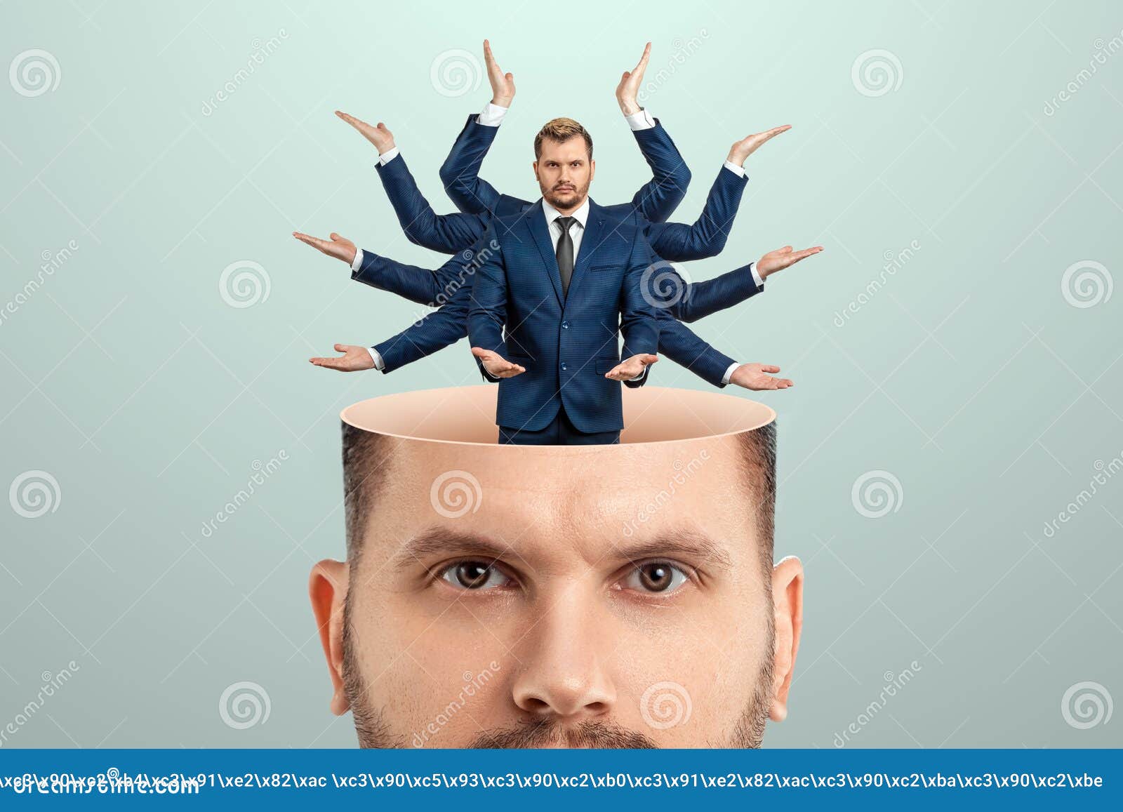 Instead of a Brain, a Man Has a Multi-armed Businessman in His Head ...