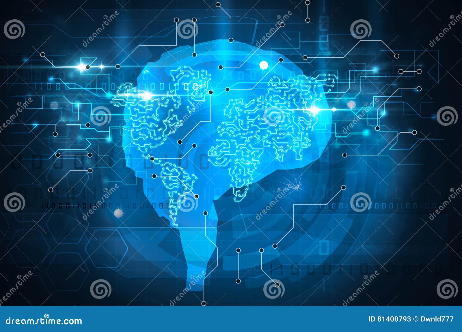 Brain map stock illustration. Illustration of robot, futuristic - 81400793