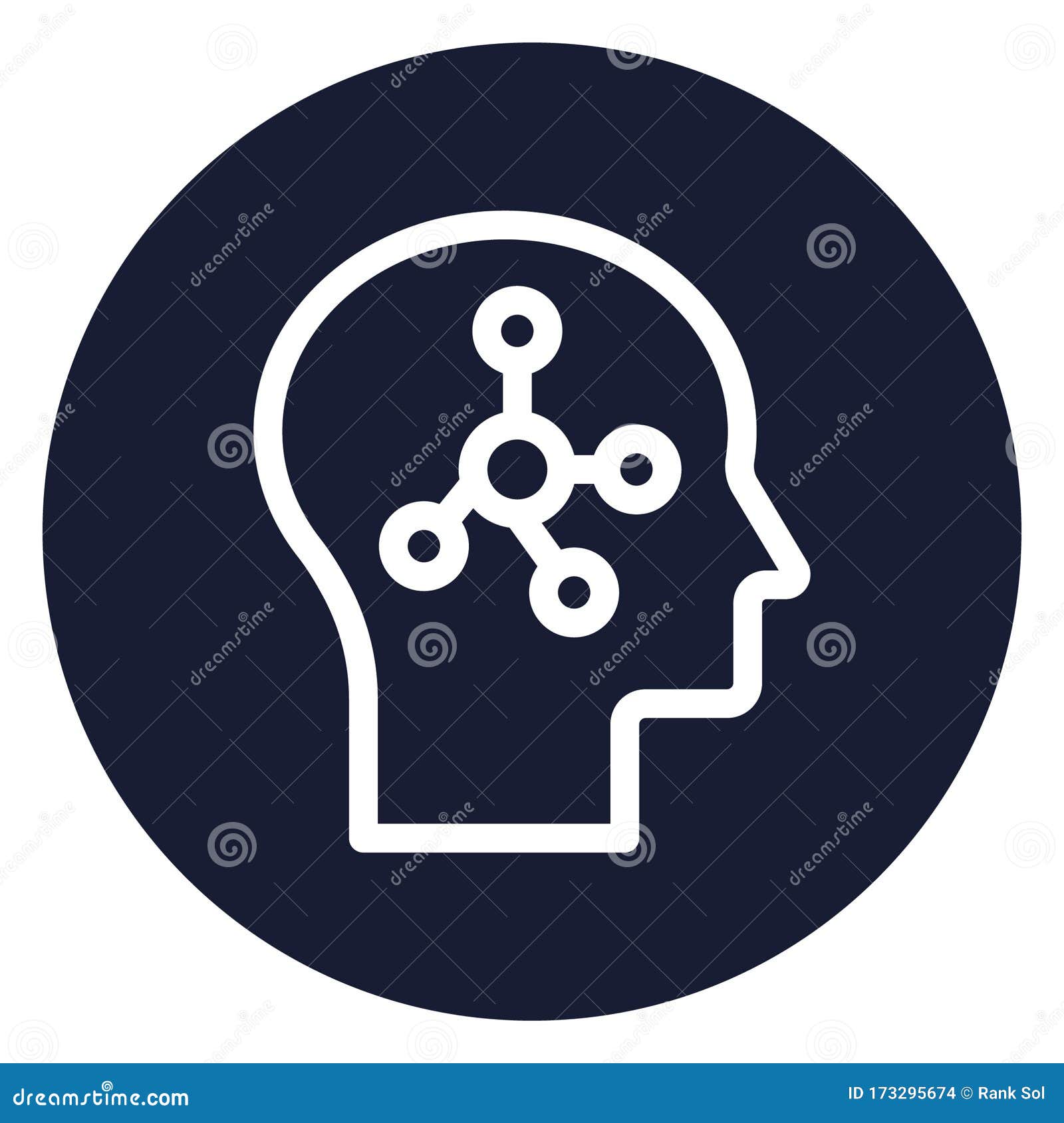 Brain Mapping, Line Vector Icon Which Can Easily Modify or Edit Stock ...