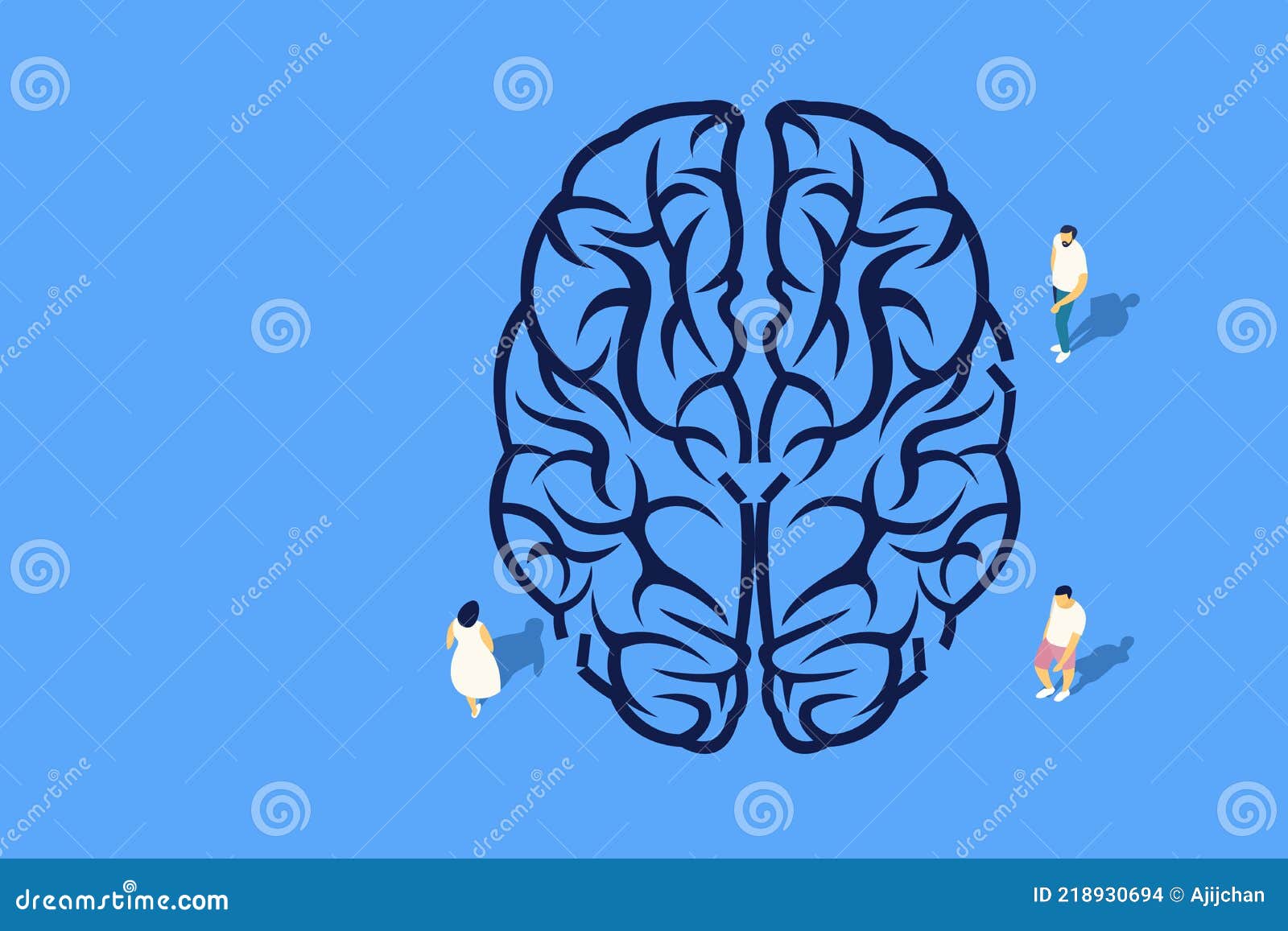 People Entering a Brain Shaped Maze Stock Vector - Illustration of ...