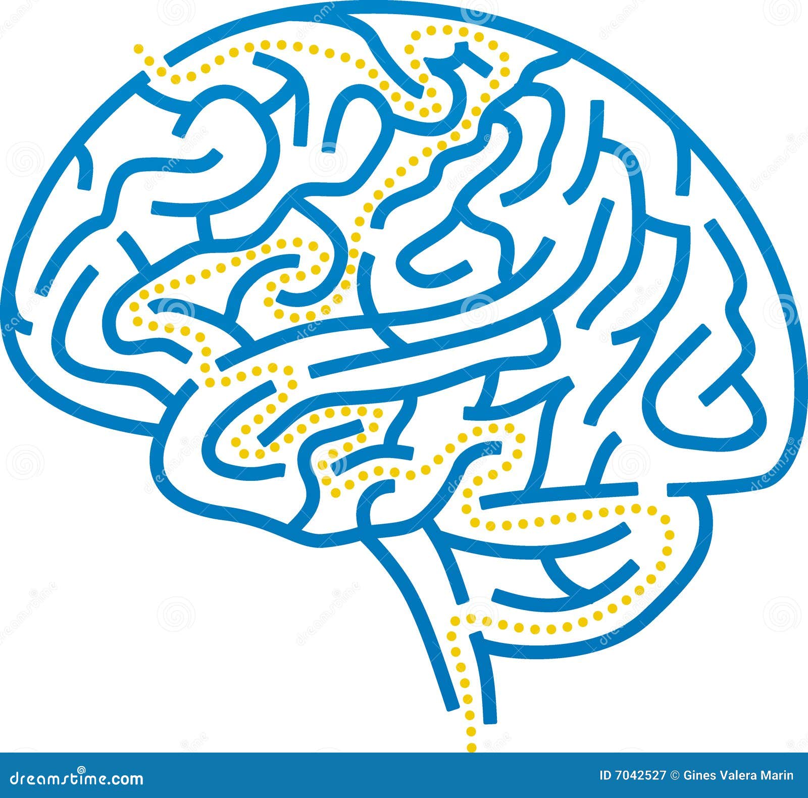 Brain maze stock vector. Image of problem, correct, idea - 7042527