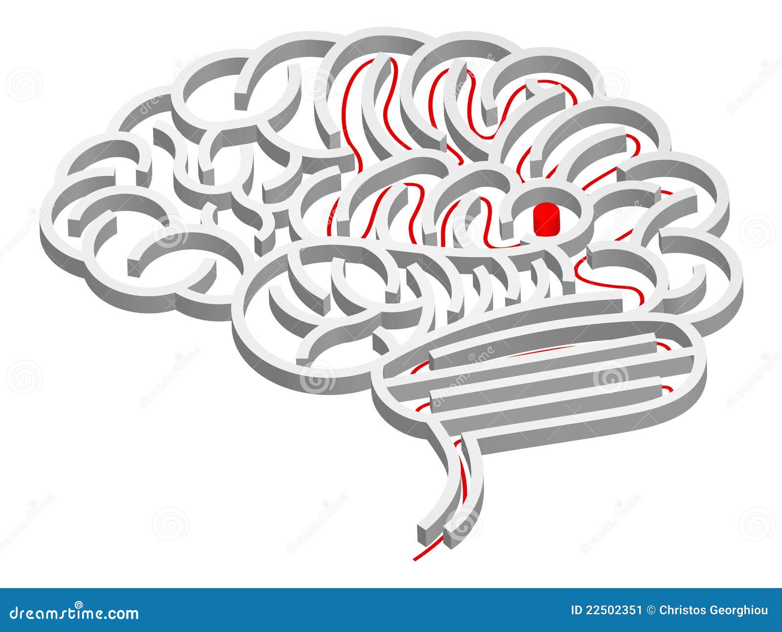 Brain maze concept stock vector. Illustration of centre - 22502351