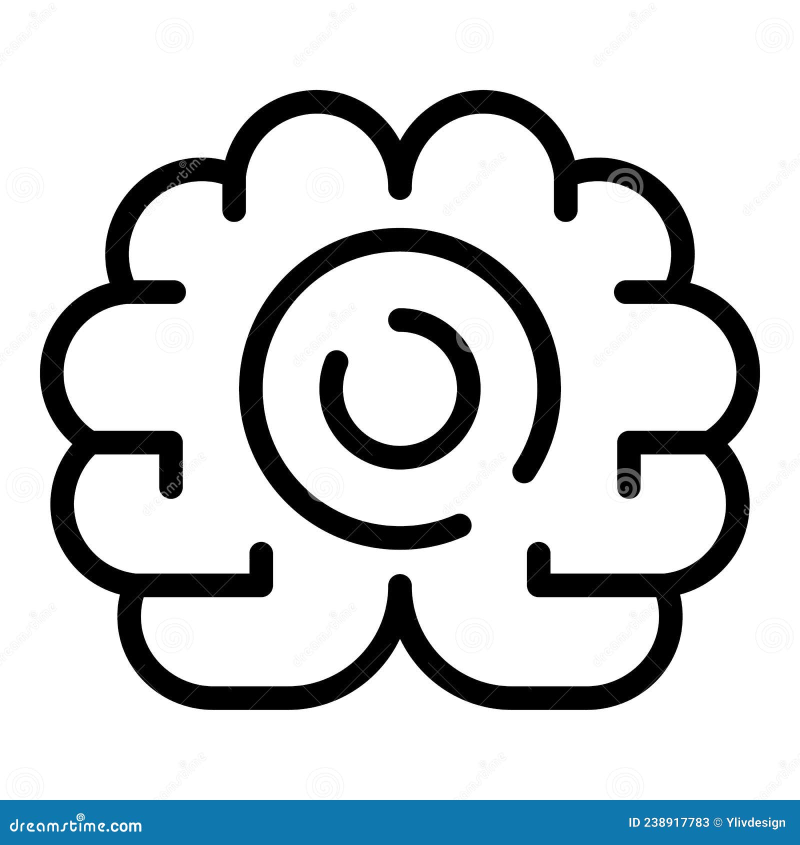 Brain Meditate Icon Outline Vector. Calm Exercise Stock Vector ...