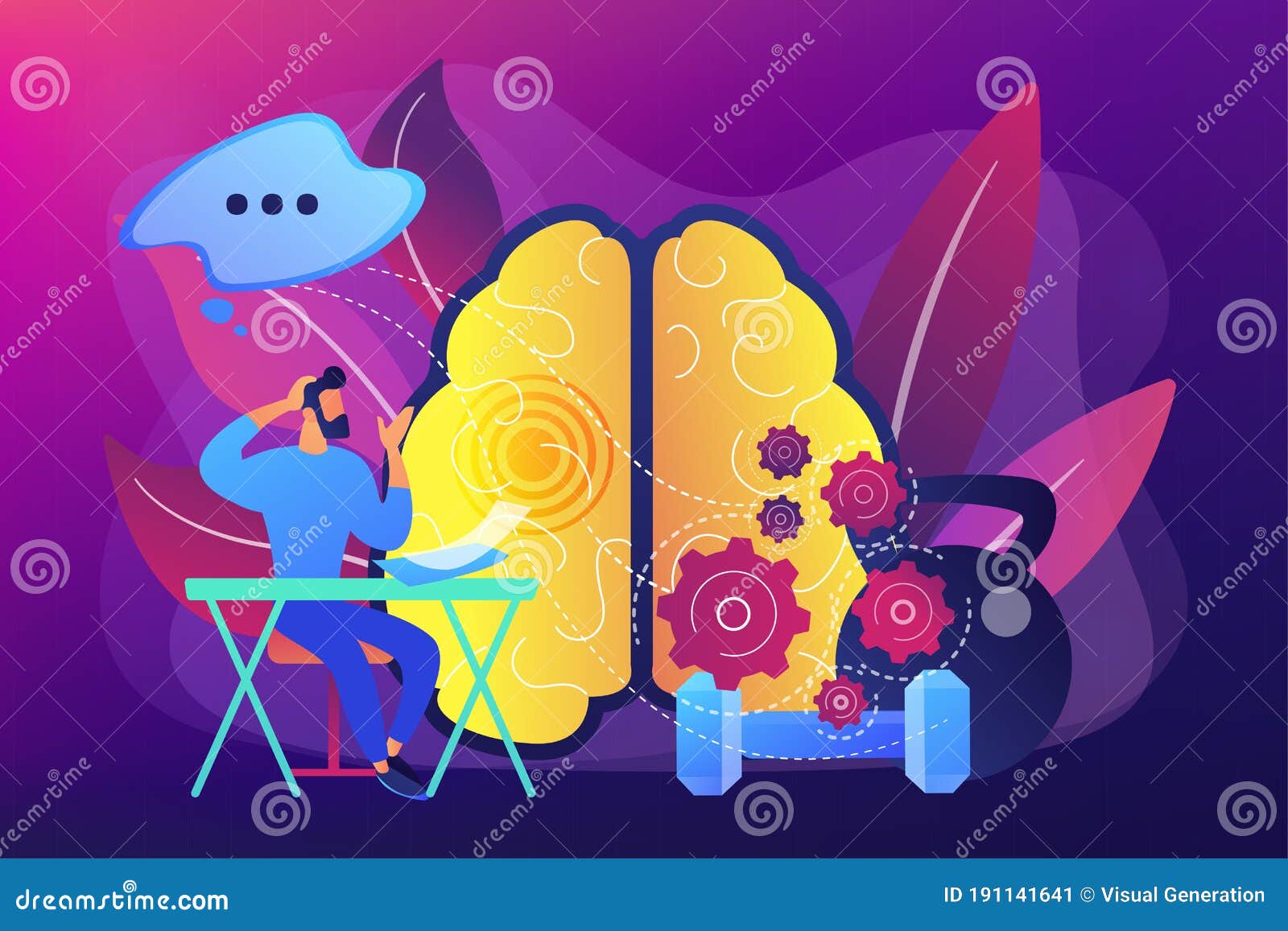 Brain and Memory Training Vector Illustration Stock Vector ...