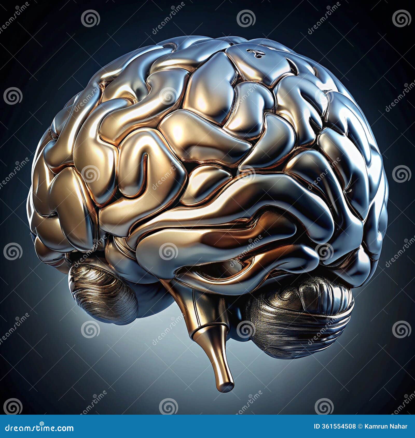Brain with Metal Plating stock illustration. Illustration of processing ...
