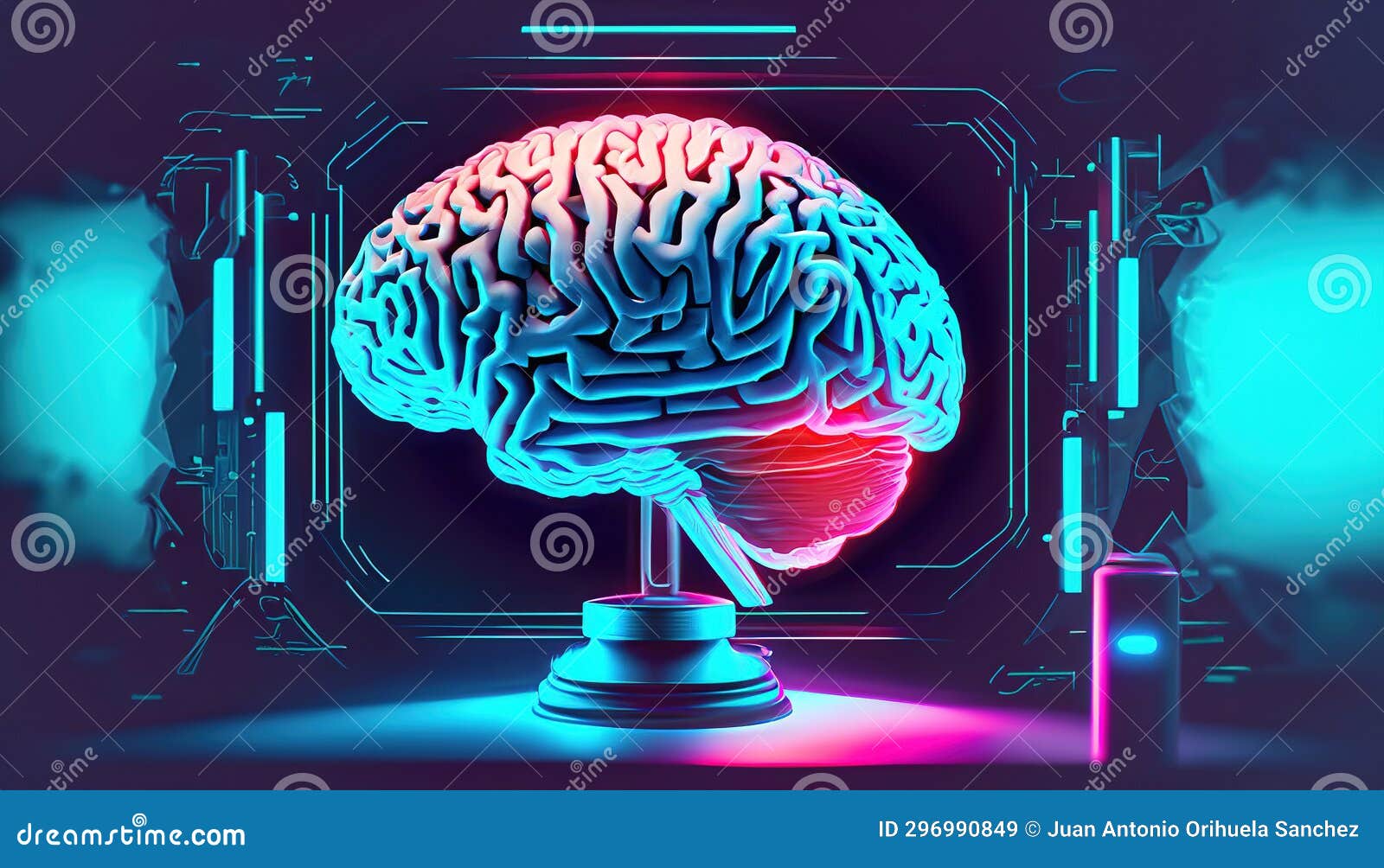 Brain in the Metaverse. Cyberspace Concept. Virtual Reality Stock ...
