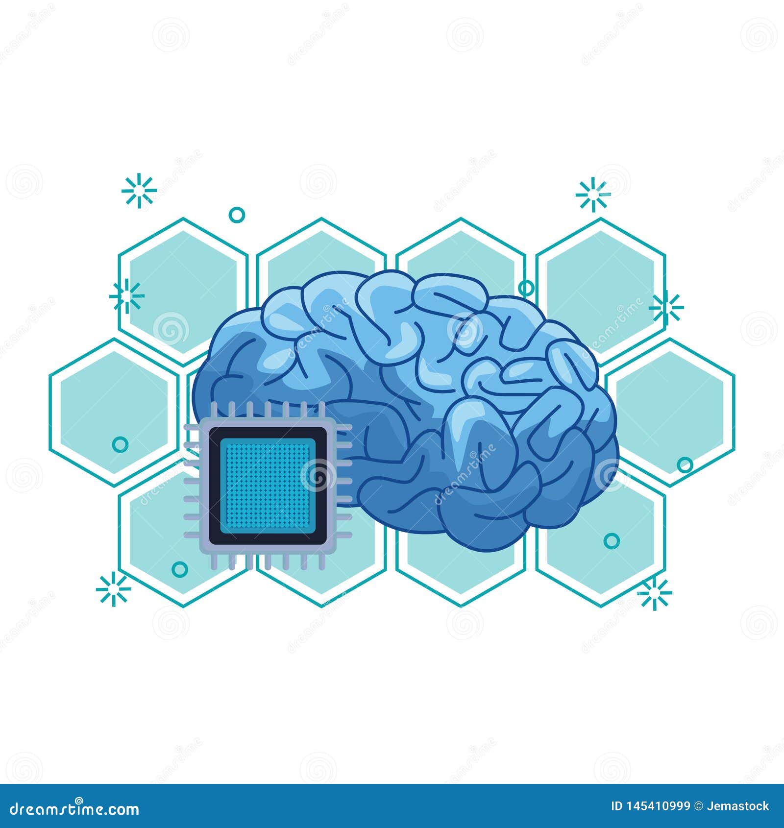 Brain with a microchip stock vector. Illustration of inspiration ...