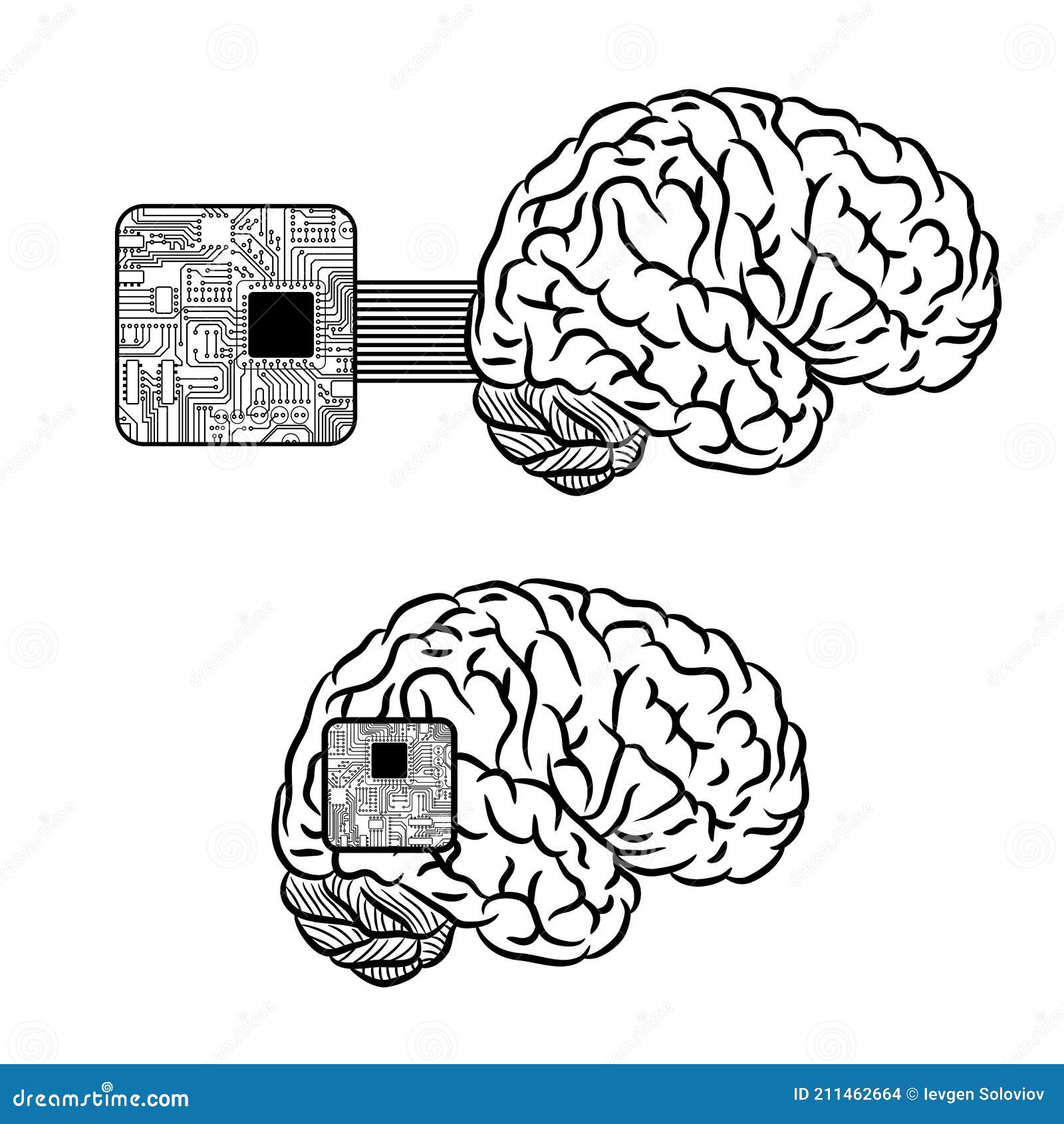 Brain Microscheme Background Stock Vector - Illustration of antivirus ...