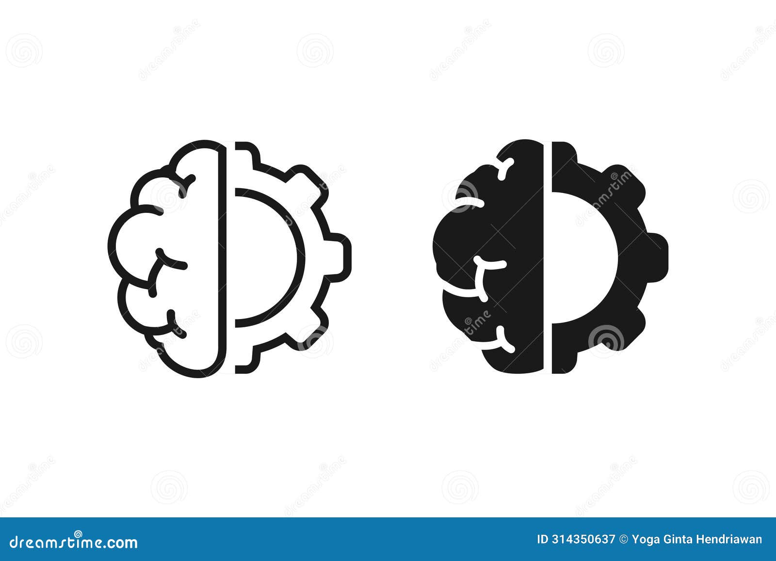 Brain Mind Gear Icon. Illustration Vector Stock Vector - Illustration ...