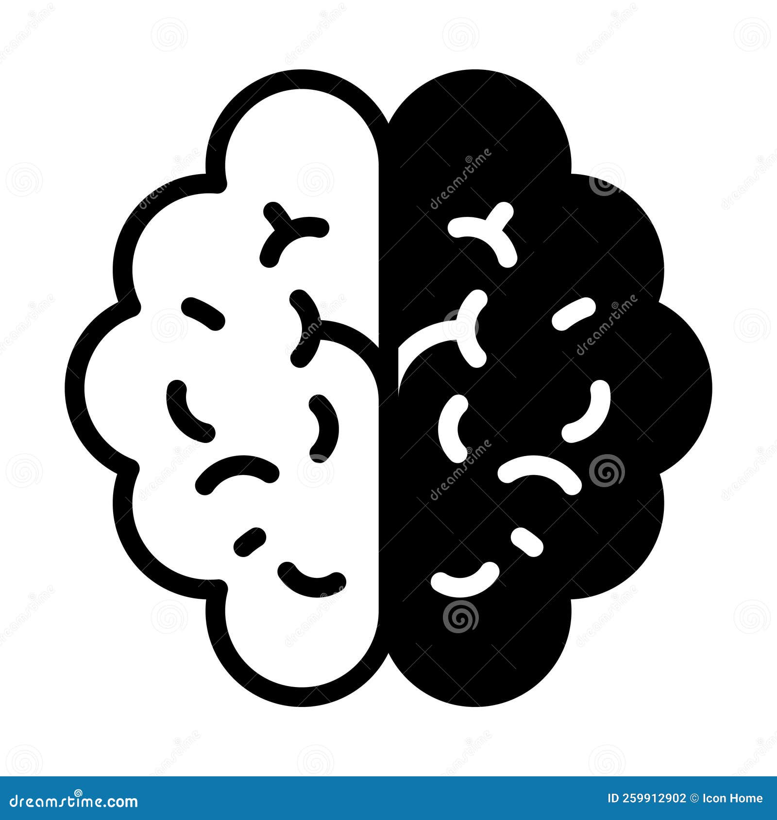 Brain, mind icon stock vector. Illustration of abstract - 259912902