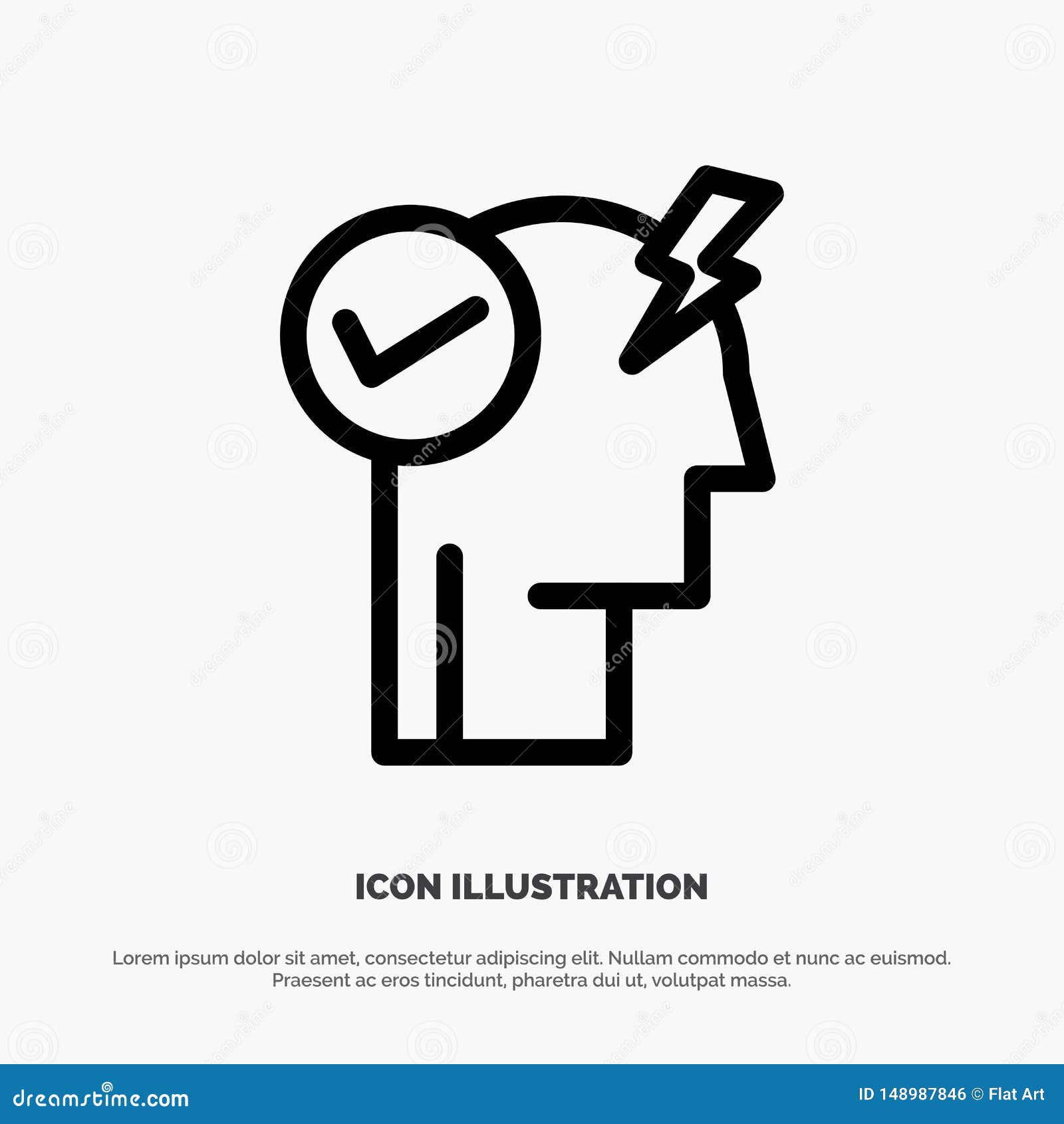 Brain, Mind, Power, Power Mode, Activate Line Icon Vector Stock Vector ...