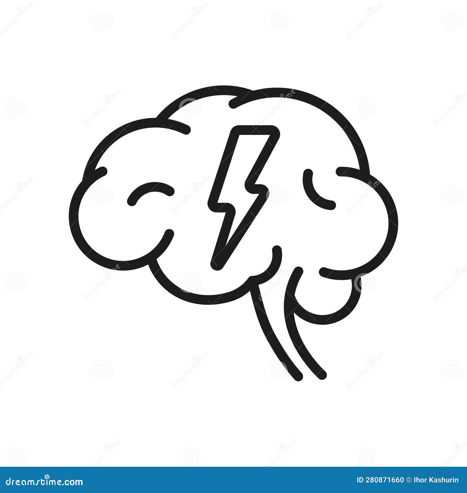 Brain or Mind Side View Line. Stock Vector - Illustration of icon ...