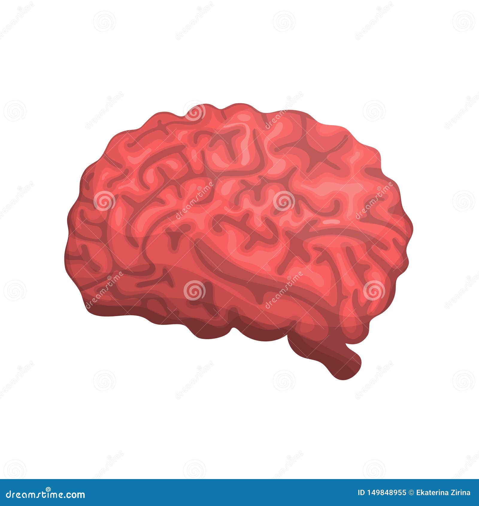Brain or Mind Side View Vector Icon for Medical Apps and Websites Stock ...