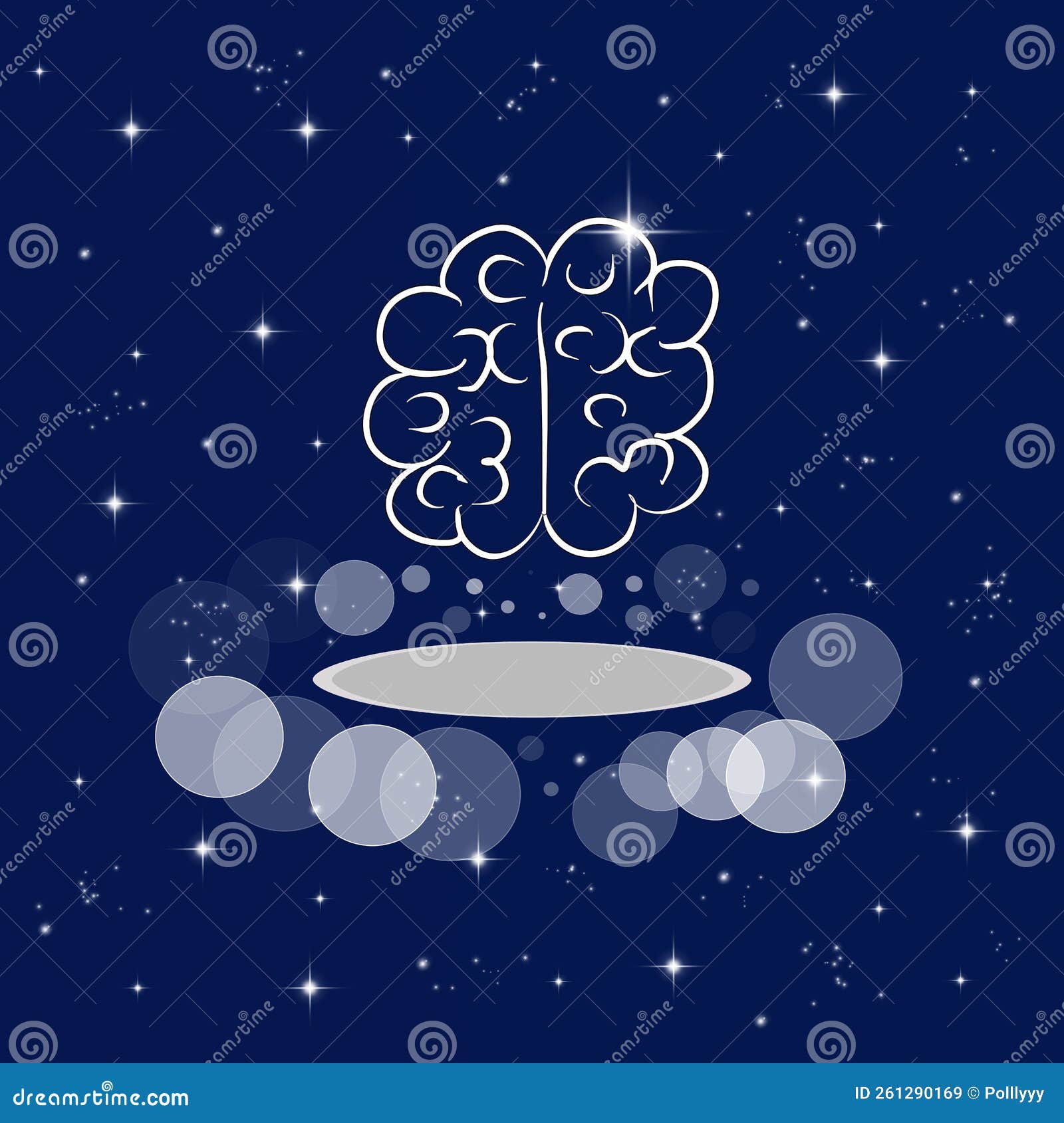 Brain, Mind, Thinking, Intellect, Thought Process. Banner, Illustration ...