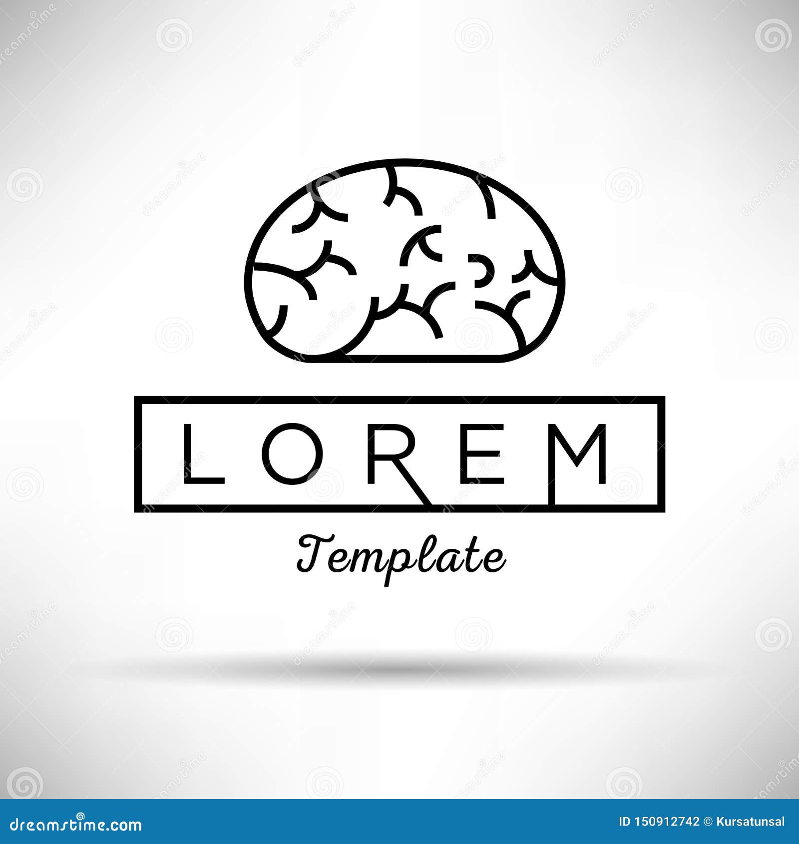 Brain Minimal Sign Vector Design Ilustración del Vector - Ilustración ...