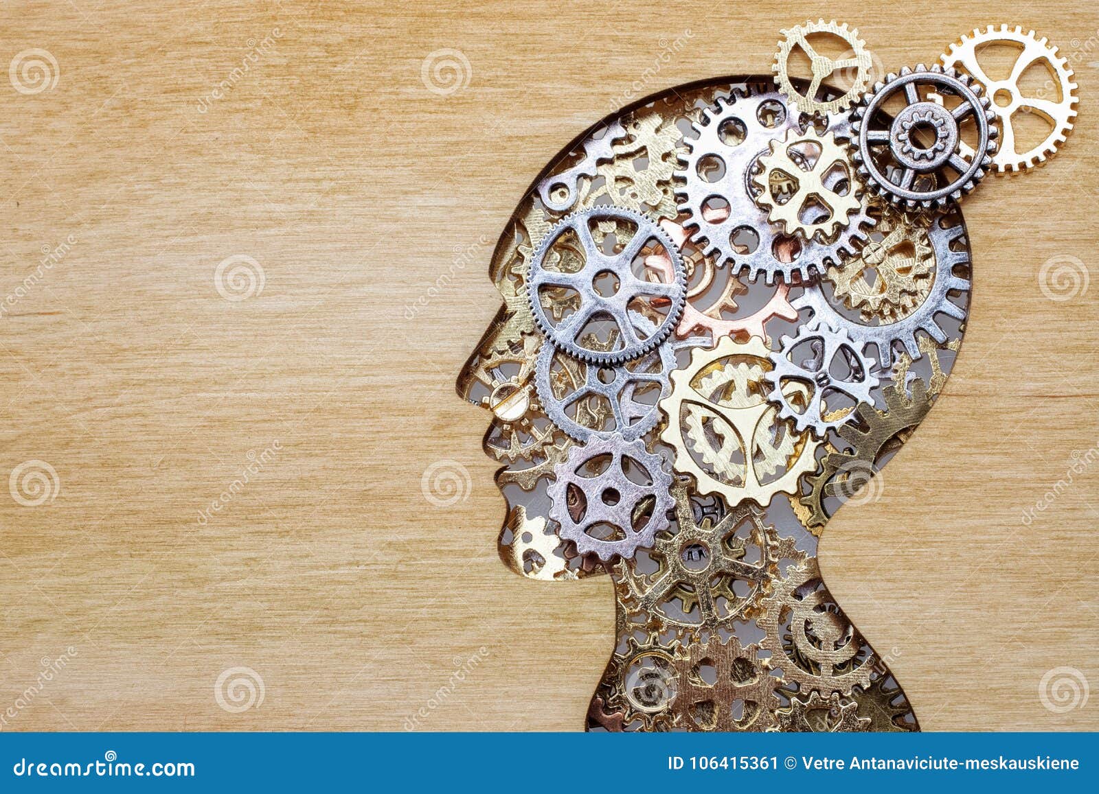 Brain Of Gears On A White Background. Assembled From The Details Of The ...