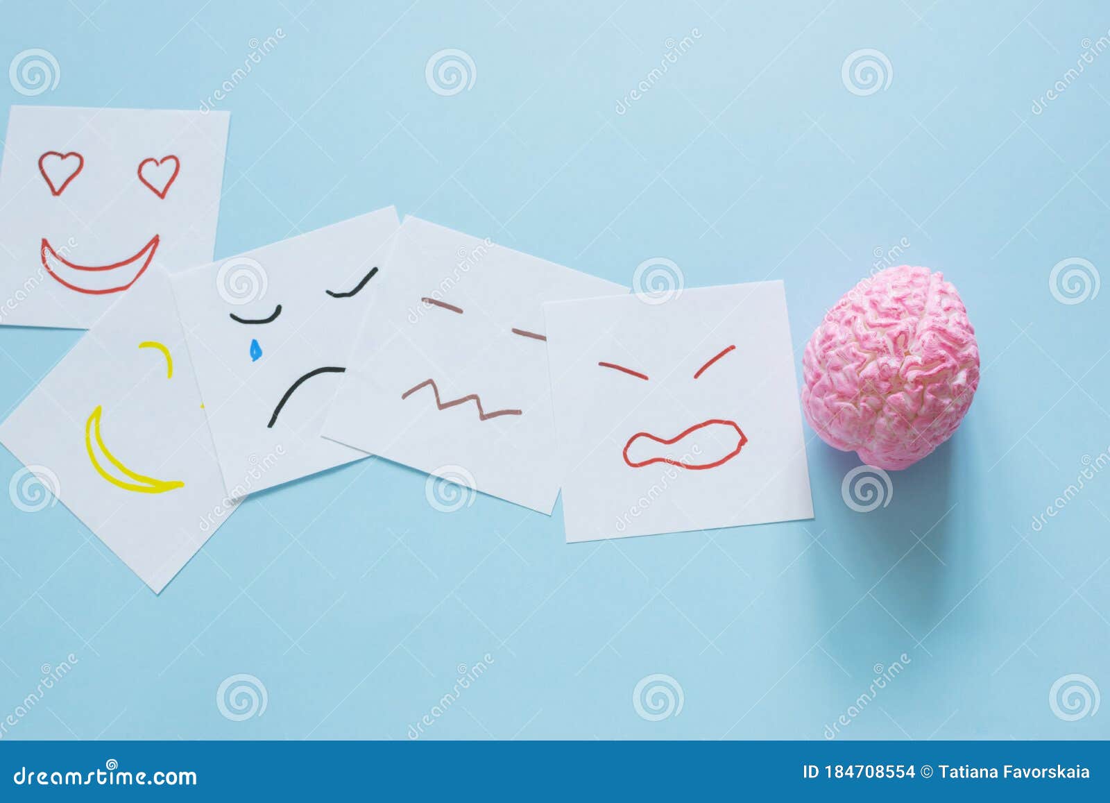 Brain Model and Different Emotions. Stock Photo - Image of funny, body ...