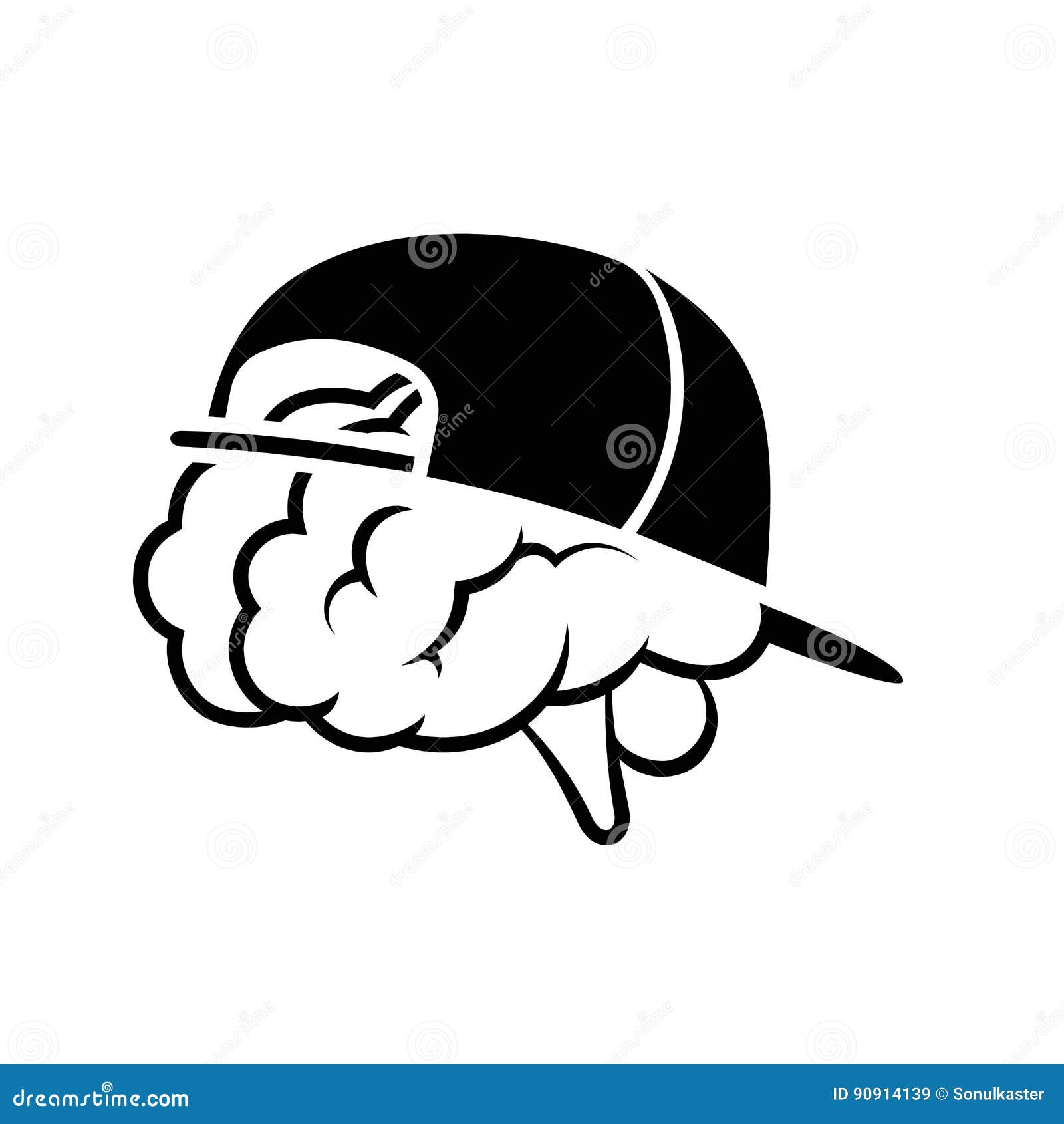 Brain in modern cap stock vector. Illustration of solution - 90914139