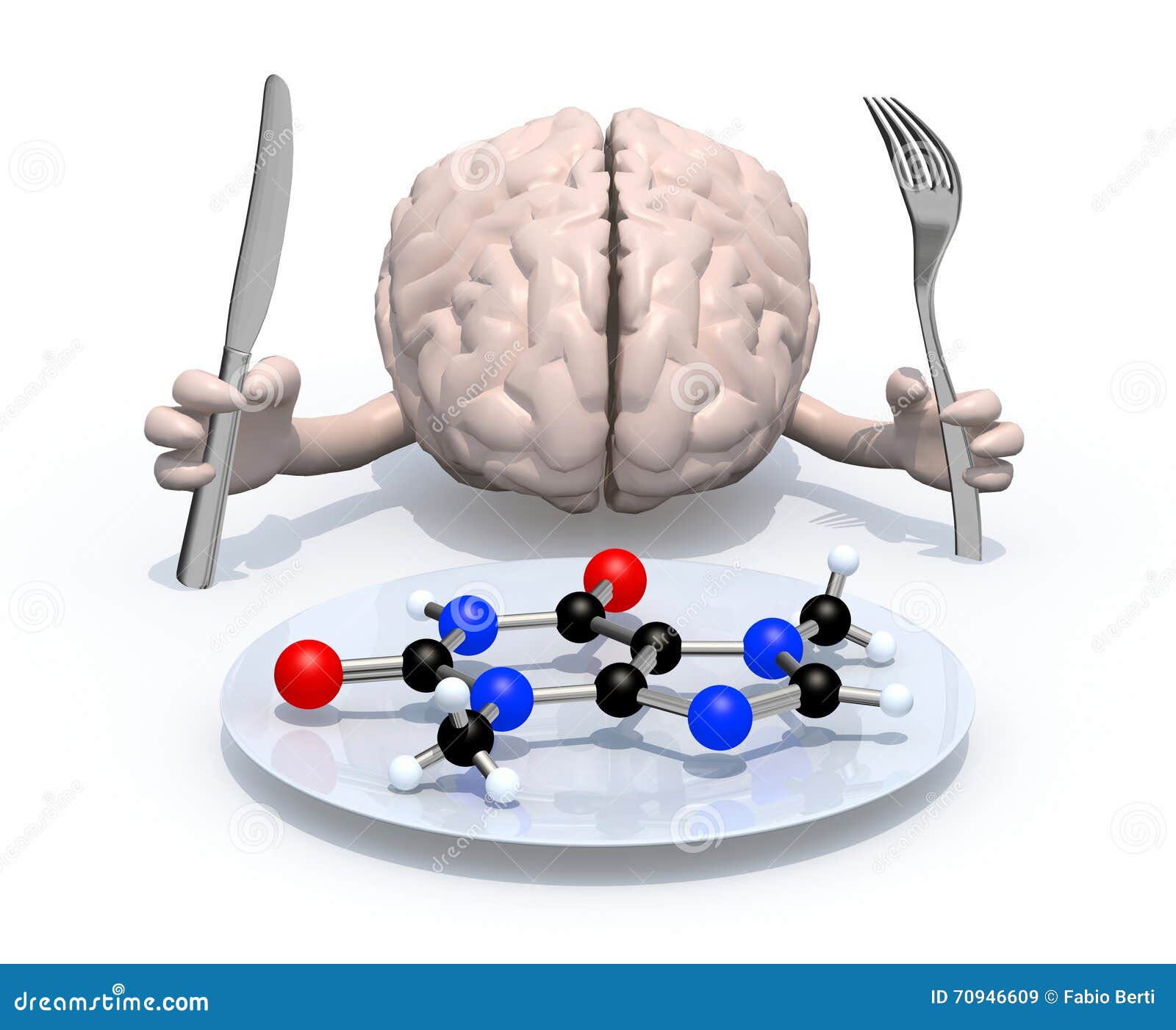 Brain and Molecular Food Concepts Stock Illustration - Illustration of ...