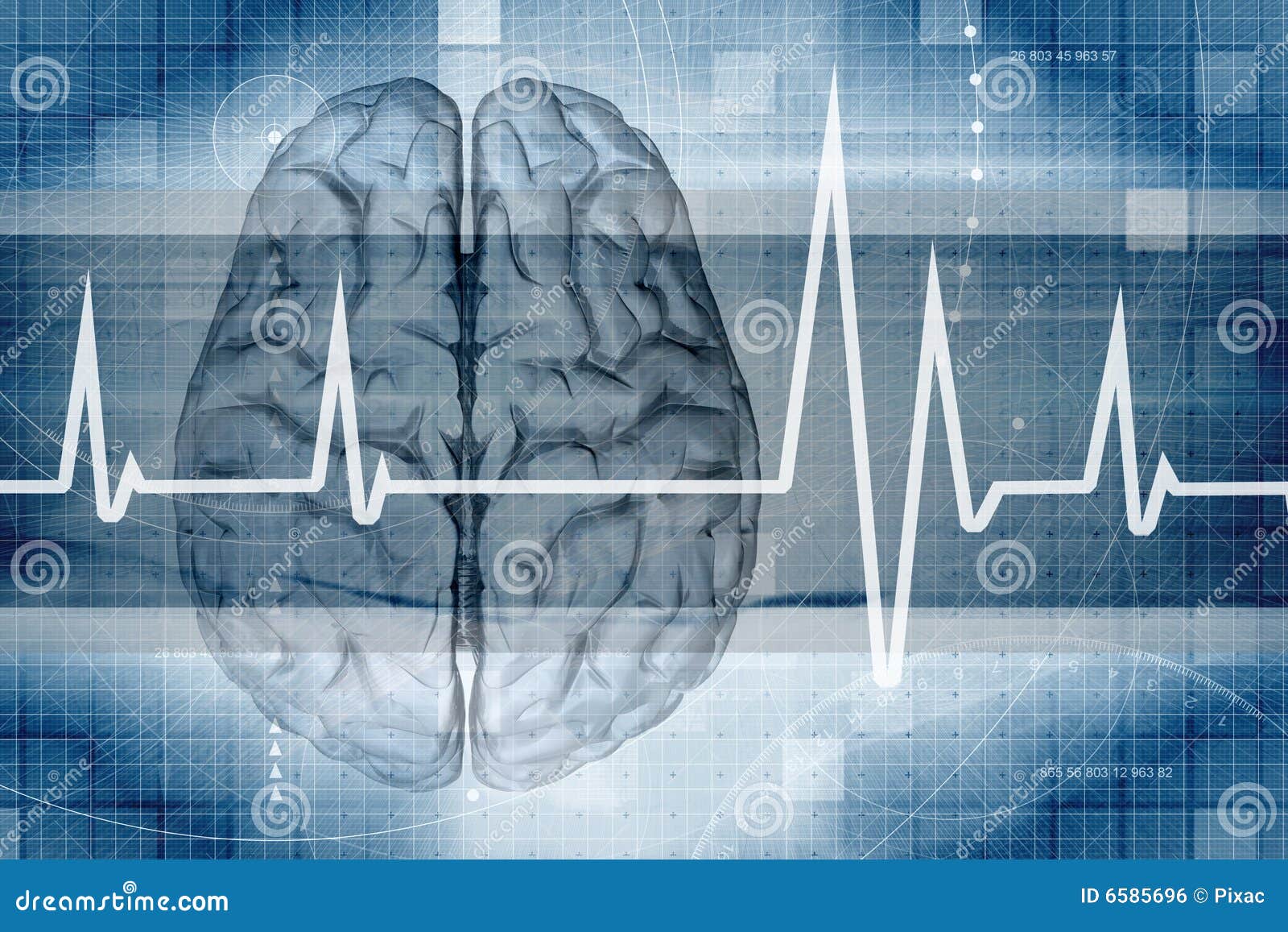 Brain Monitor stock illustration. Illustration of brain - 6585696