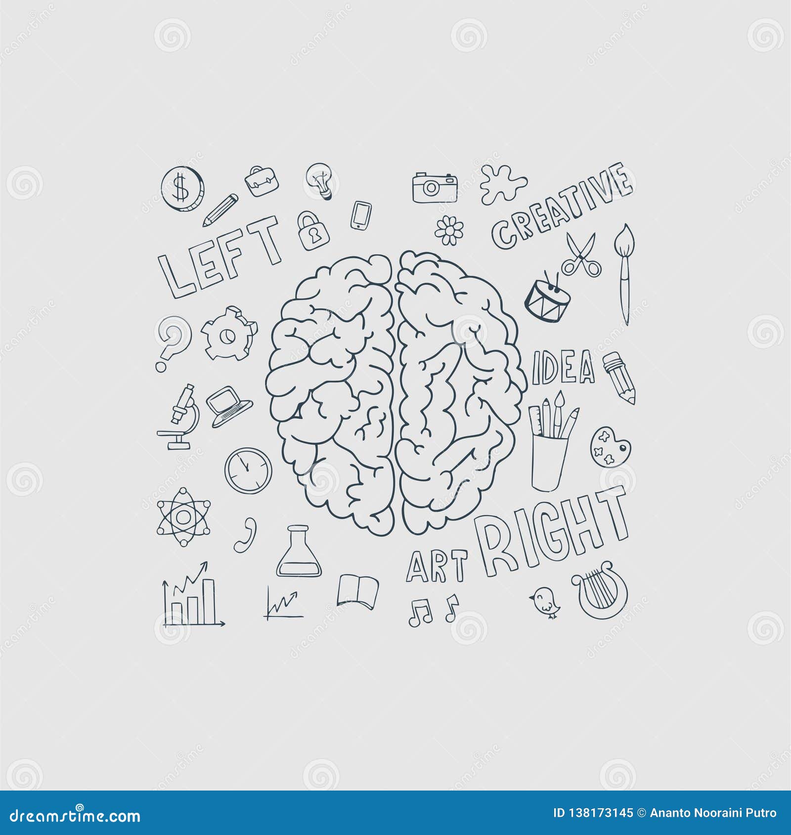 The Brain Monogram Design Inspiration Stock Illustration - Illustration ...
