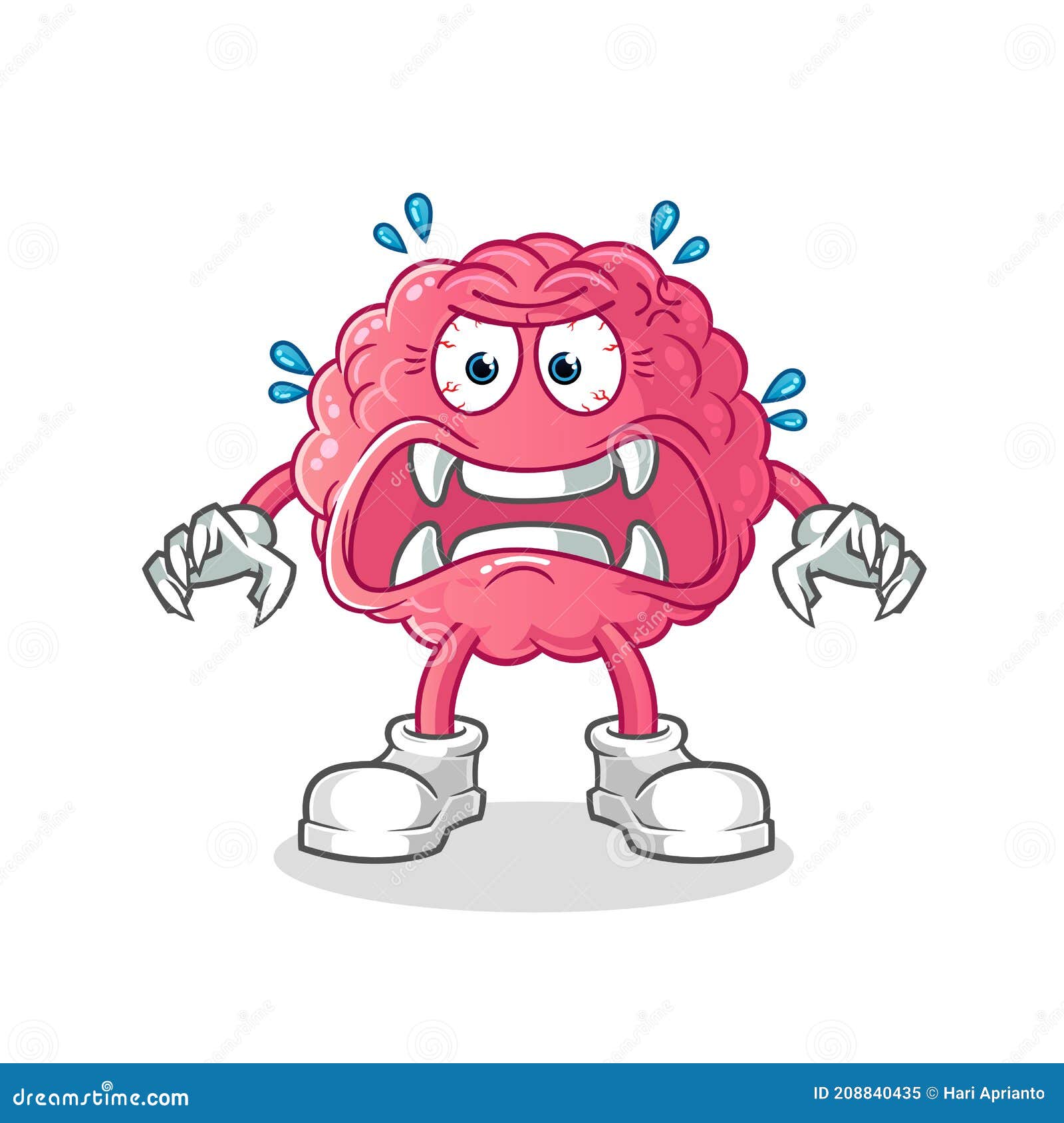 Brain Monster Vector. Cartoon Character Stock Vector - Illustration of ...