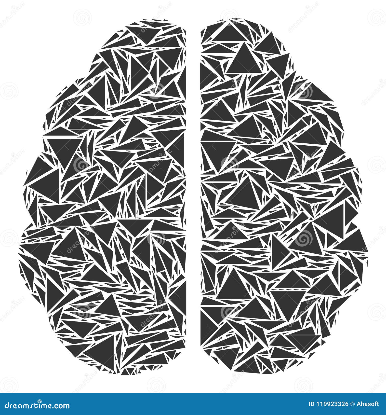 Brain Collage of Triangles stock vector. Illustration of composed ...