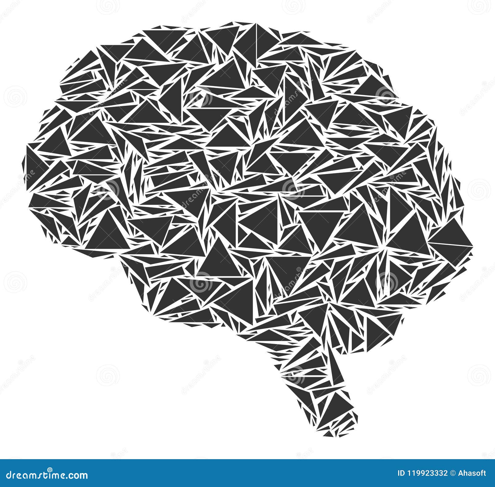 Brain Collage of Triangles stock vector. Illustration of creativity ...
