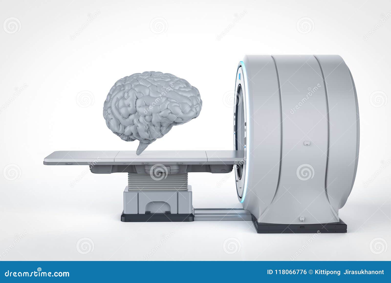 Brain with Mri Scan Machine Stock Illustration - Illustration of ...