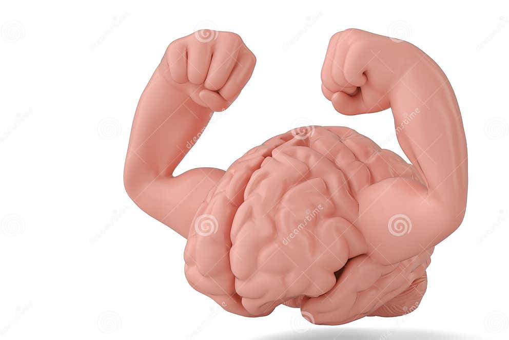 Brain and Muscle Strong Brain 3D Illustration Stock Illustration ...