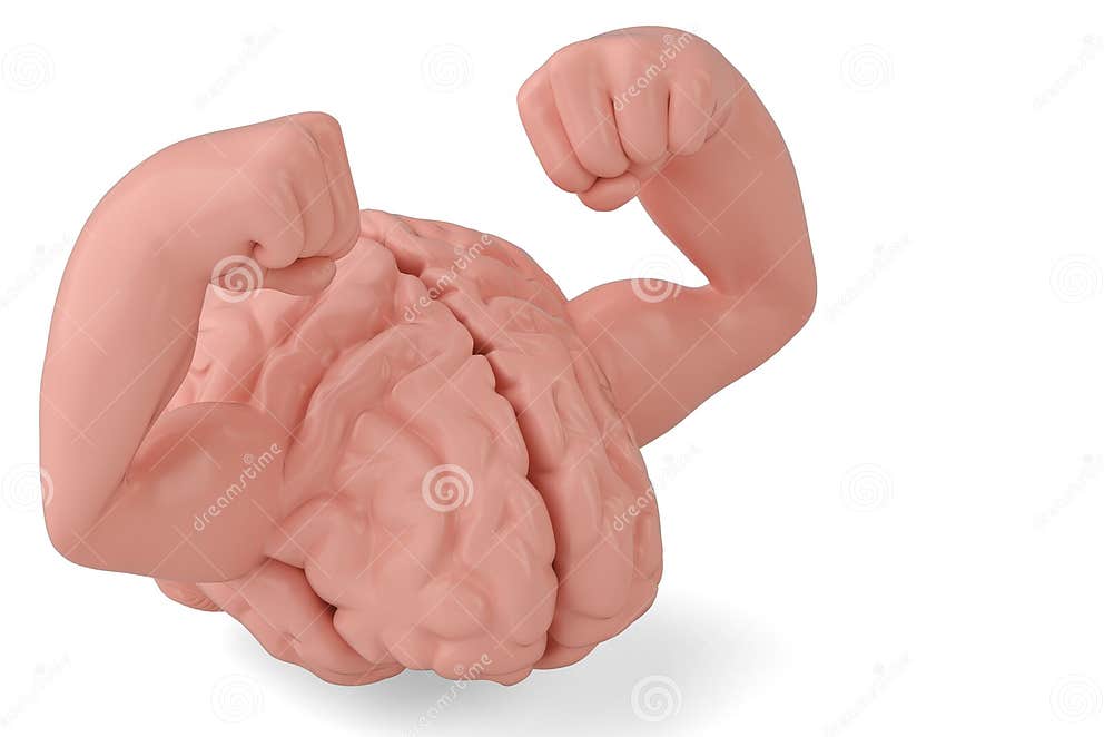 Brain and Muscle Strong Brain 3D Illustration Stock Illustration ...
