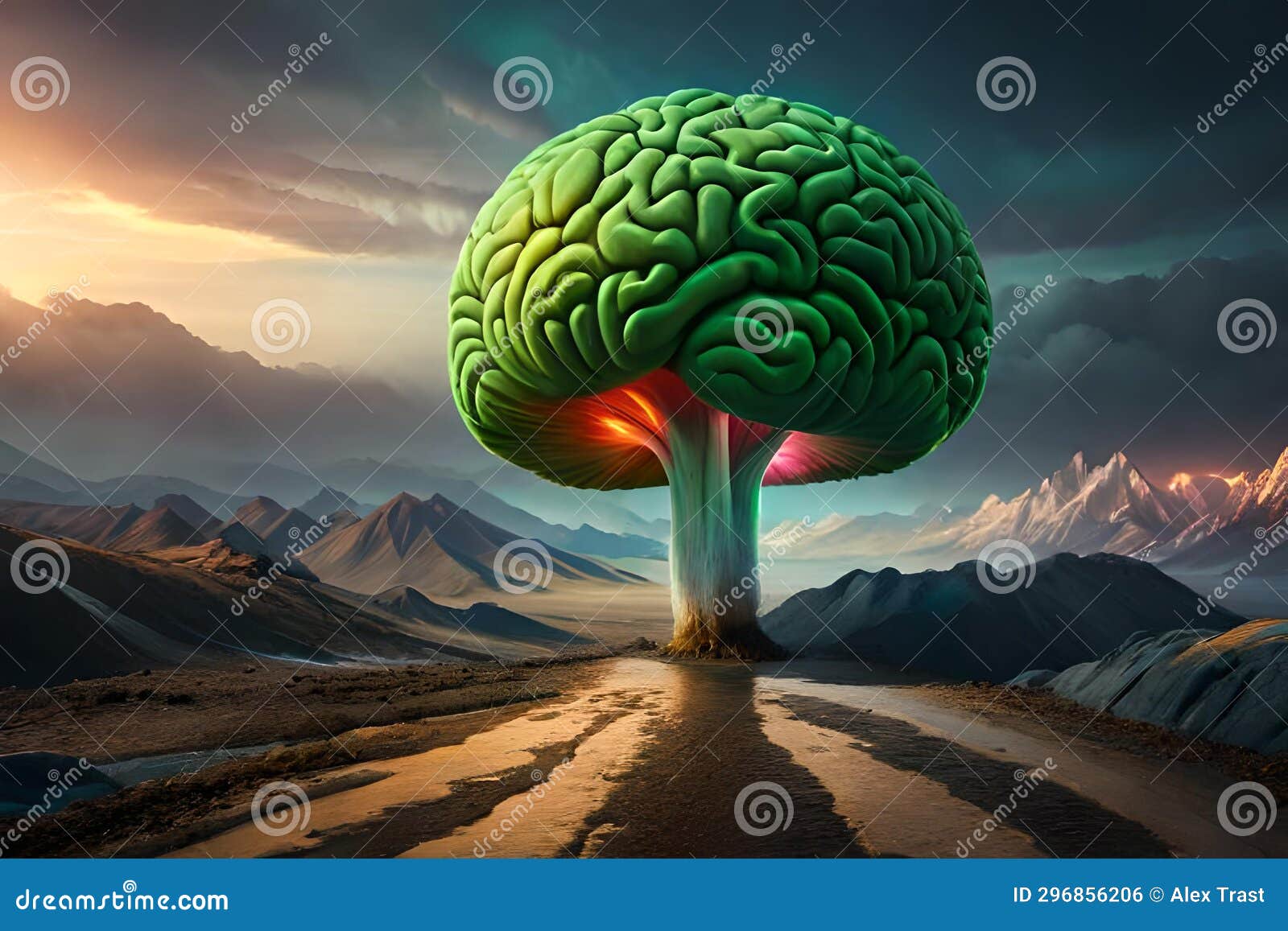Brain Mushroom. AI Generated Stock Illustration - Illustration of ...