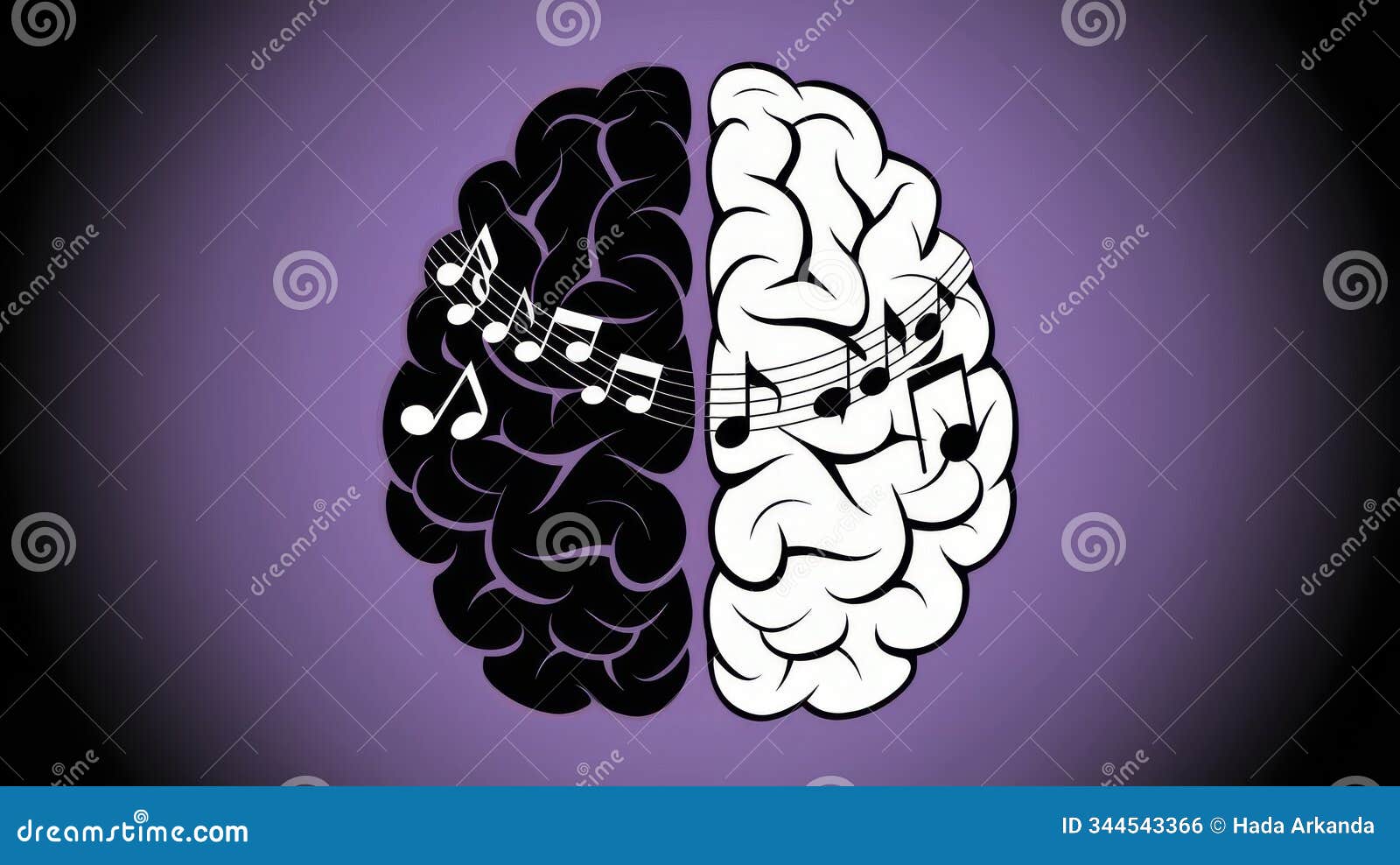 Brain with Music Notes Connecting Hippocampus, Symbolizing Music S Role ...