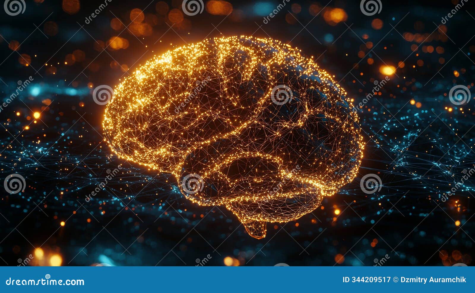 Brain Network Concept with Glowing Connections in Neuroscience AI ...