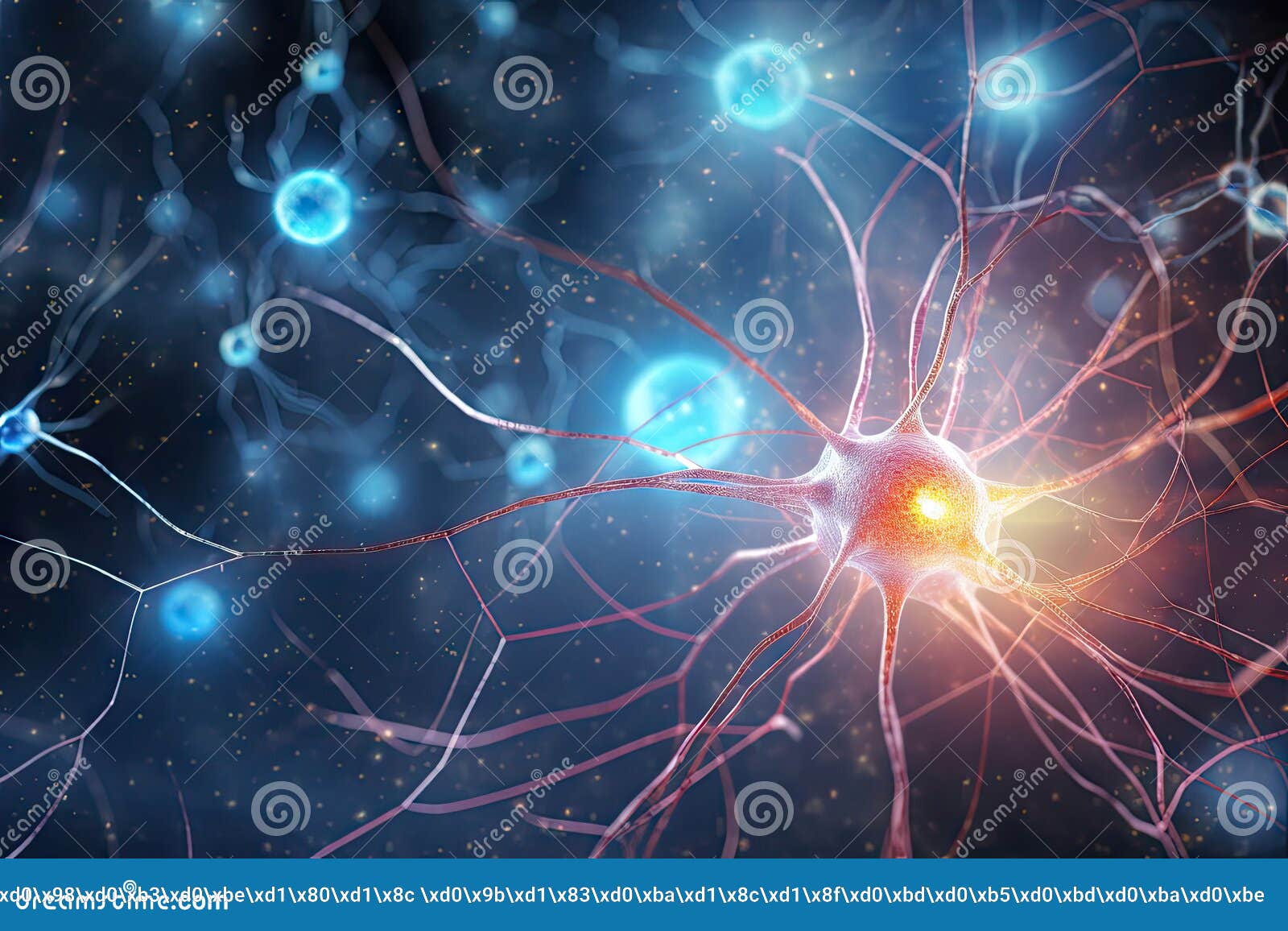 Brain and Network Connection on Bright Lights Background. Ai Generative ...