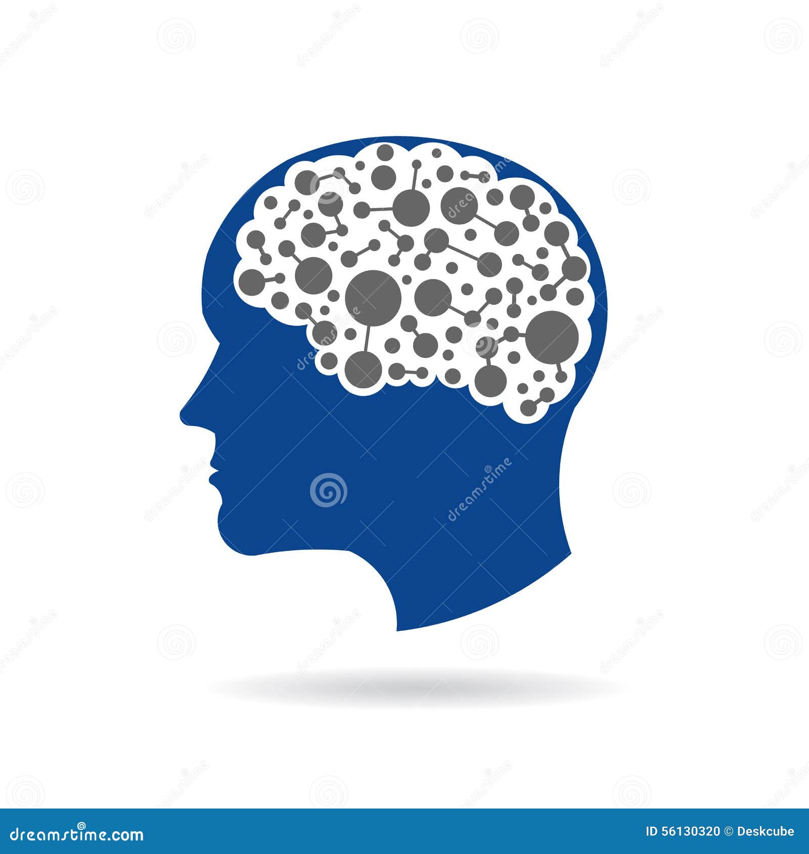 Brain Head Networking Logo, Circles and Lines Inside Stock Vector ...